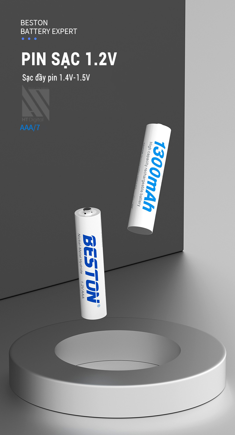Pin Sạc AA AAA Dung Lượng Cao, Chính Hãng Beston cho micro karaoke, đồ chơi trẻ em, chuột máy vi ...