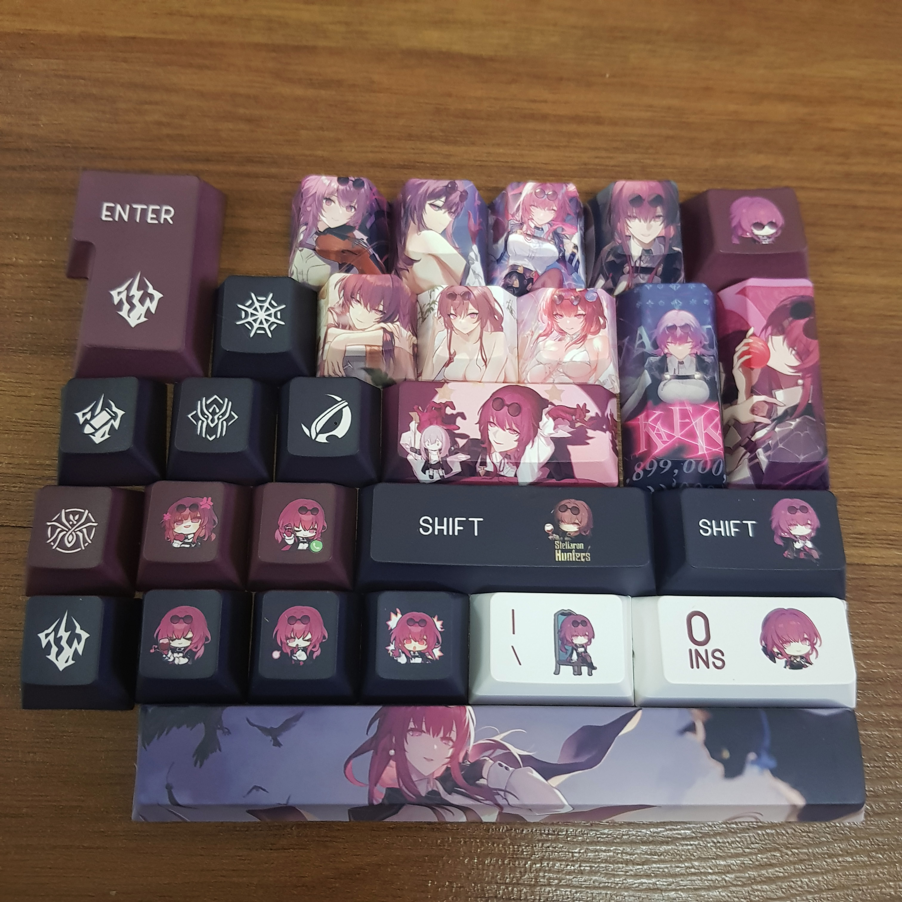 Keycap Honkai: Star Rail Kafka thick PBT xuyên led in dyesub 5 mặt 135 ...