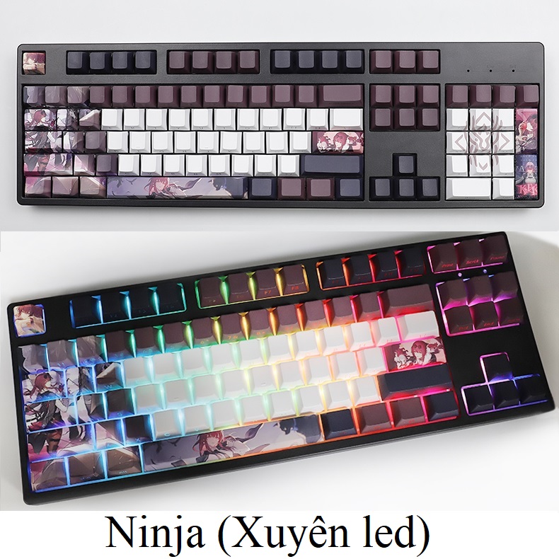 Keycap Honkai: Star Rail Kafka thick PBT xuyên led in dyesub 5 mặt 135 ...
