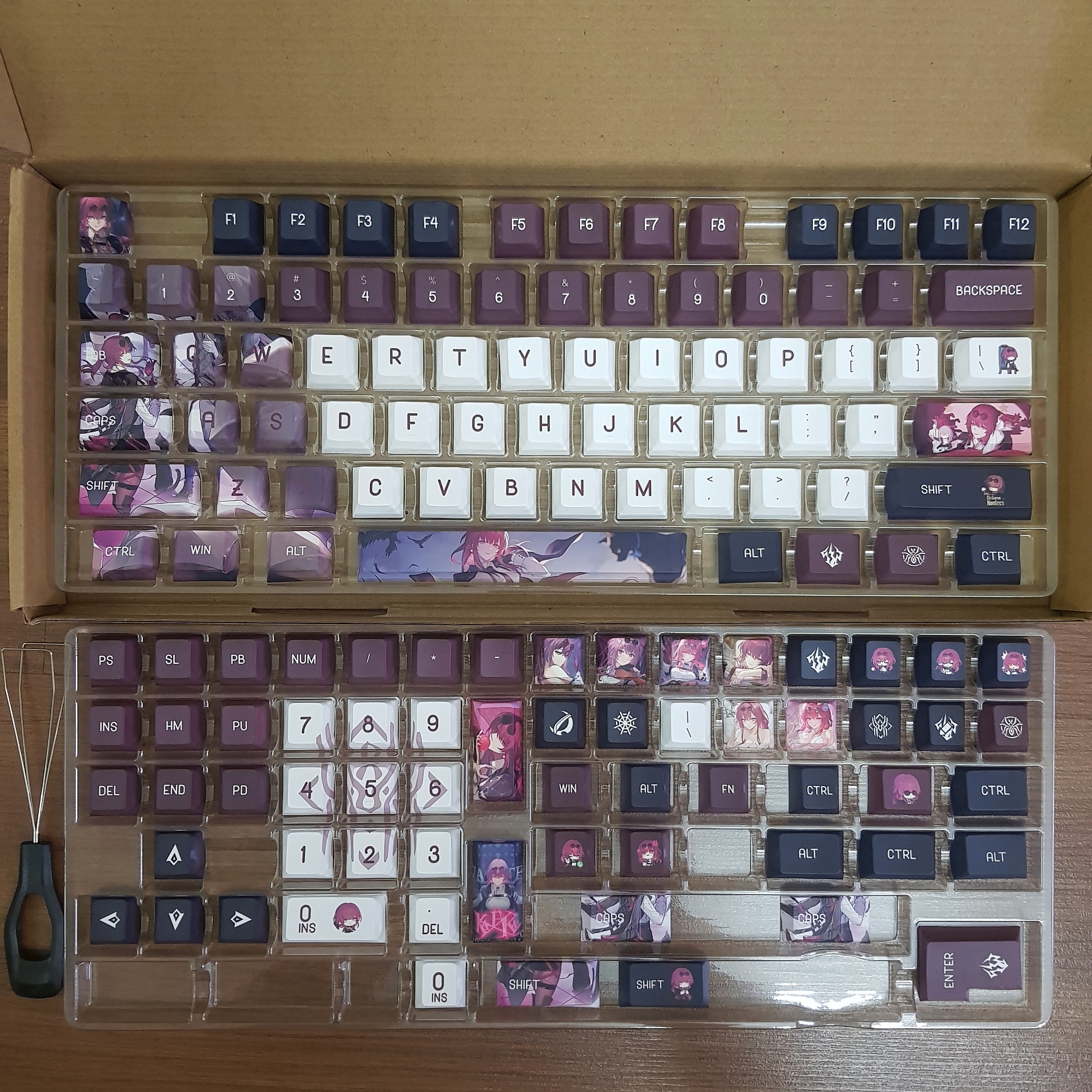 Keycap Honkai: Star Rail Kafka thick PBT xuyên led in dyesub 5 mặt 135 ...