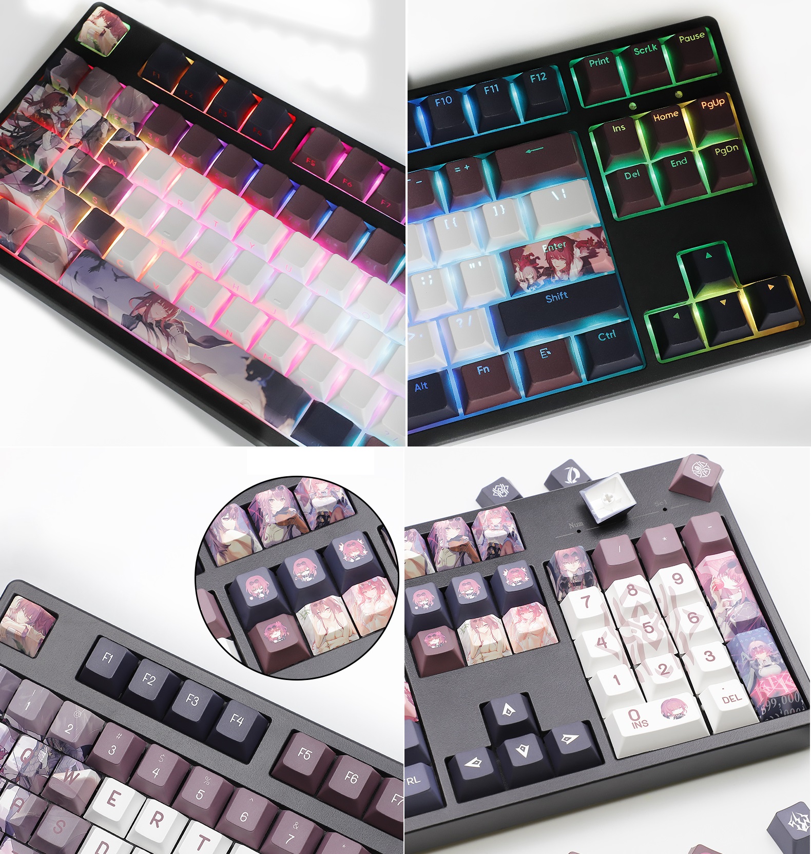 Keycap Honkai: Star Rail Kafka thick PBT xuyên led in dyesub 5 mặt 135 ...