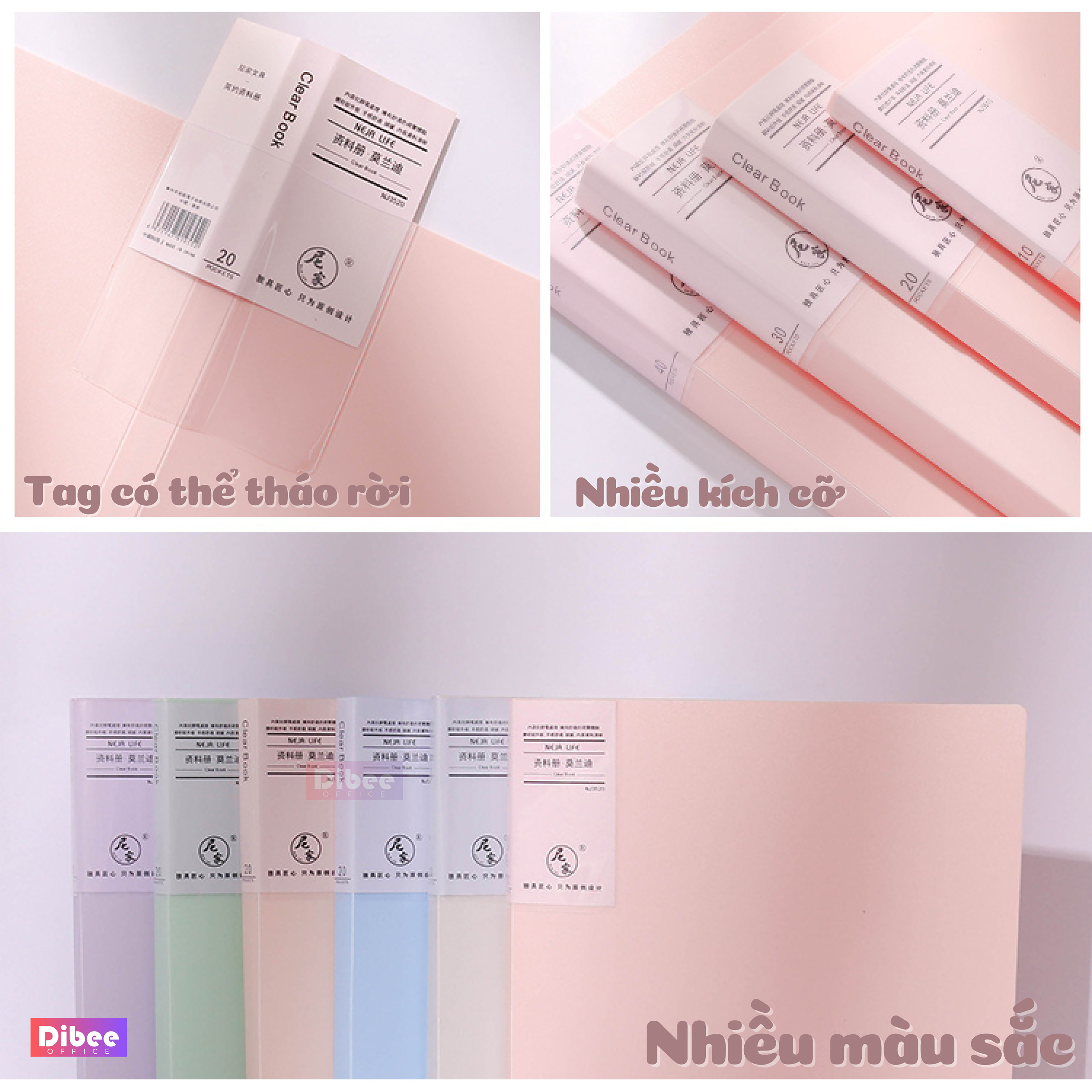 File đựng tài liệu A4 DiBee, nhiều ngăn 10, 20, 30, 40, 60, 80, 100 ...