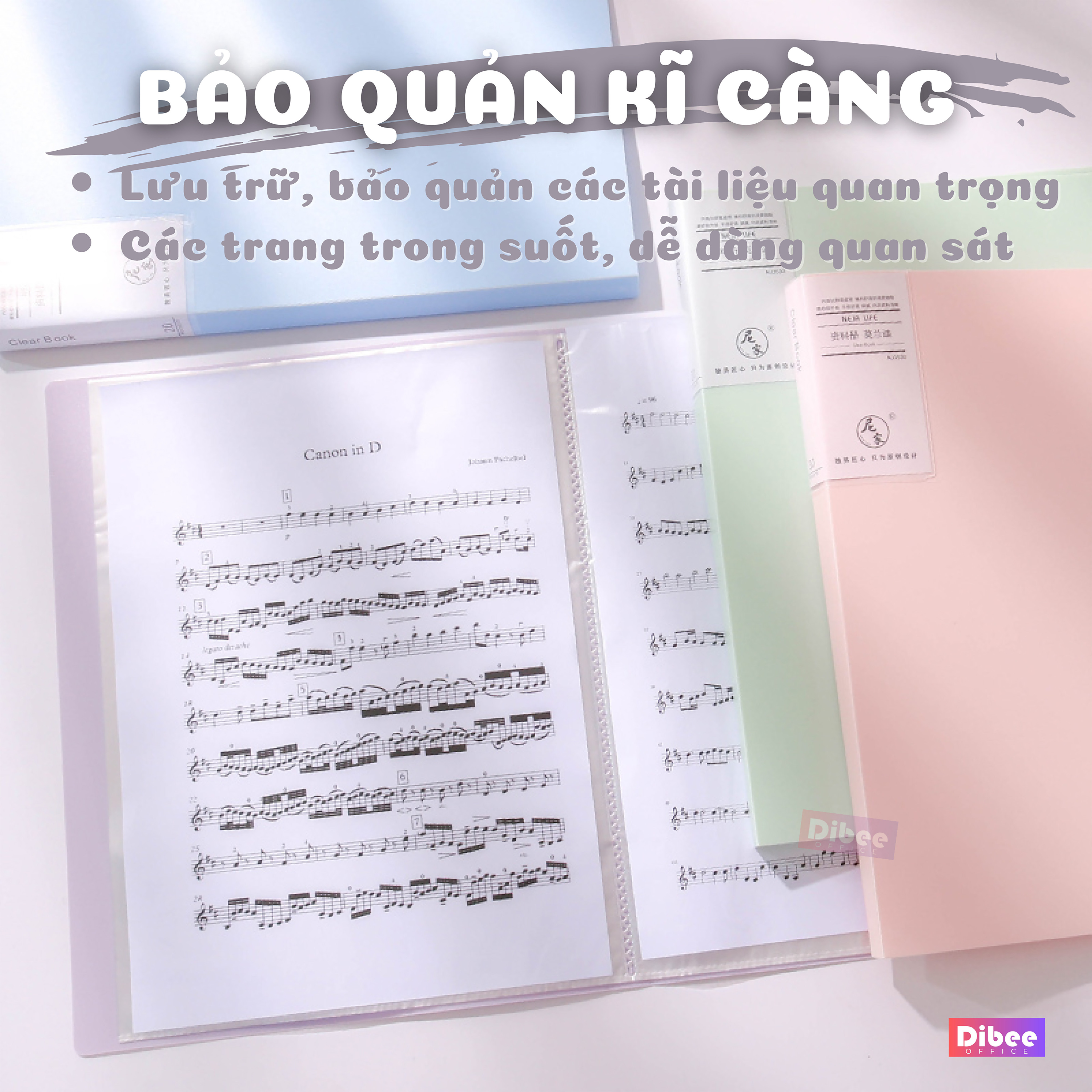 File đựng tài liệu A4 DiBee, nhiều ngăn 10, 20, 30, 40, 60, 80, 100 ...