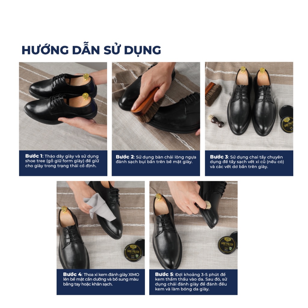 Xi đánh giày XIMO Shoe Polish dạng sáp, Làm bóng, Không màu, Màu đen ...