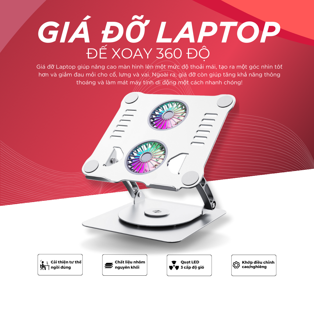 Giá Đỡ Máy Tính Laptop Tamayoko Chất Liệu Hợp Kim Nhôm Cao Cấp Xoay 360 ...