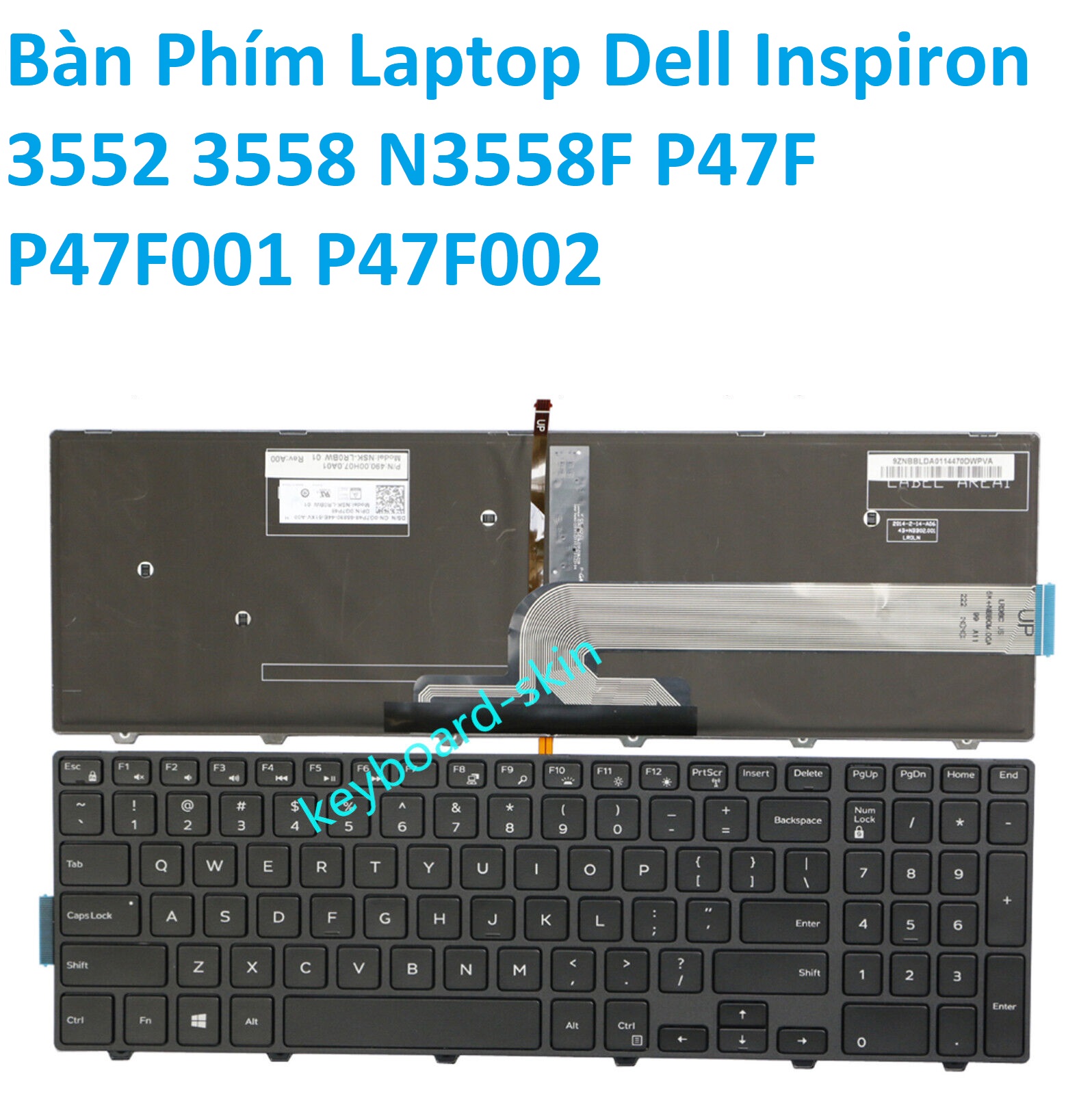 Bàn Phím Laptop Dell Inspiron 3552 3558 N3558F P47F P47F001 P47F002 ...