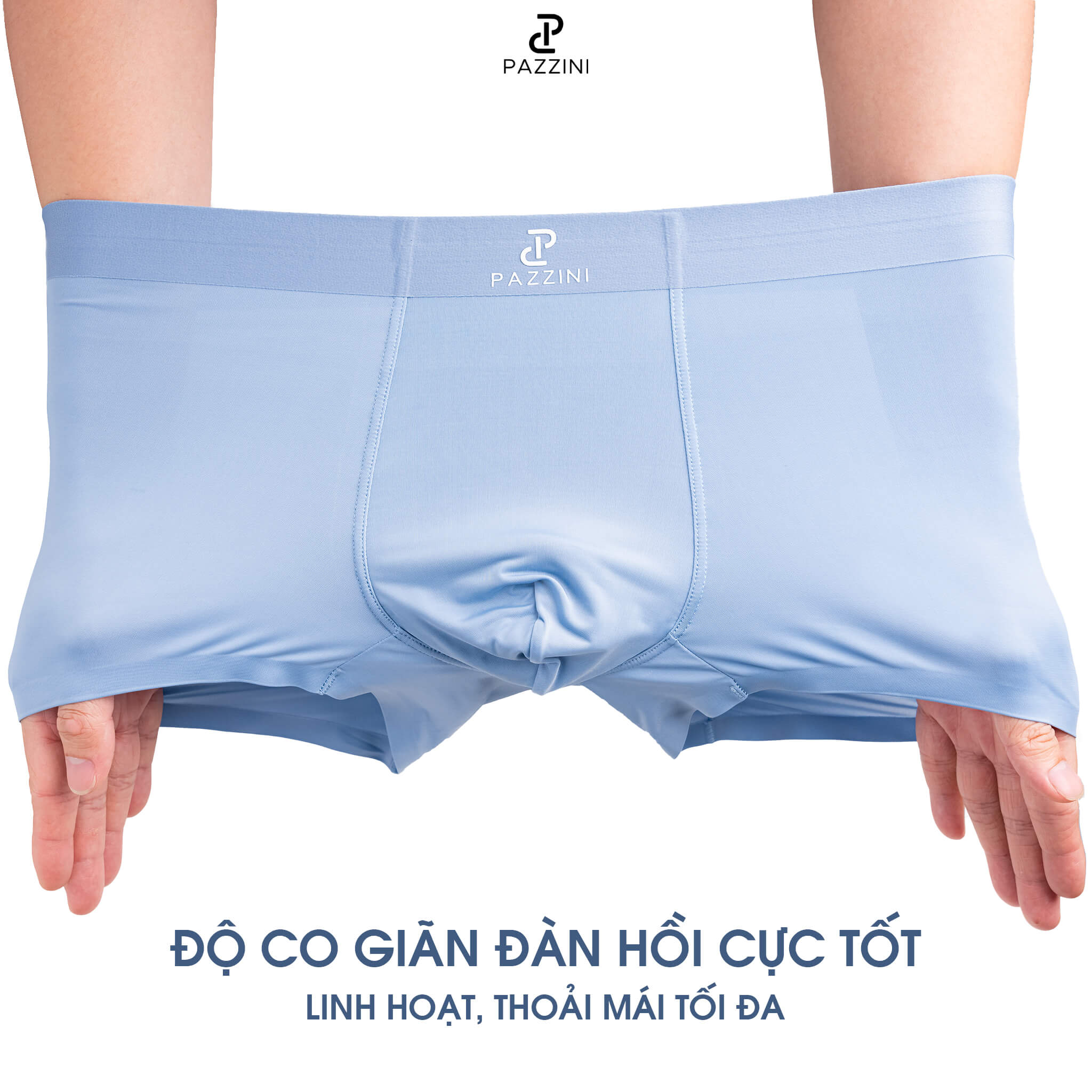 Quần sịp nam boxer PAZZINI thun lạnh combo 3 quần kháng khuẩn, không để ...