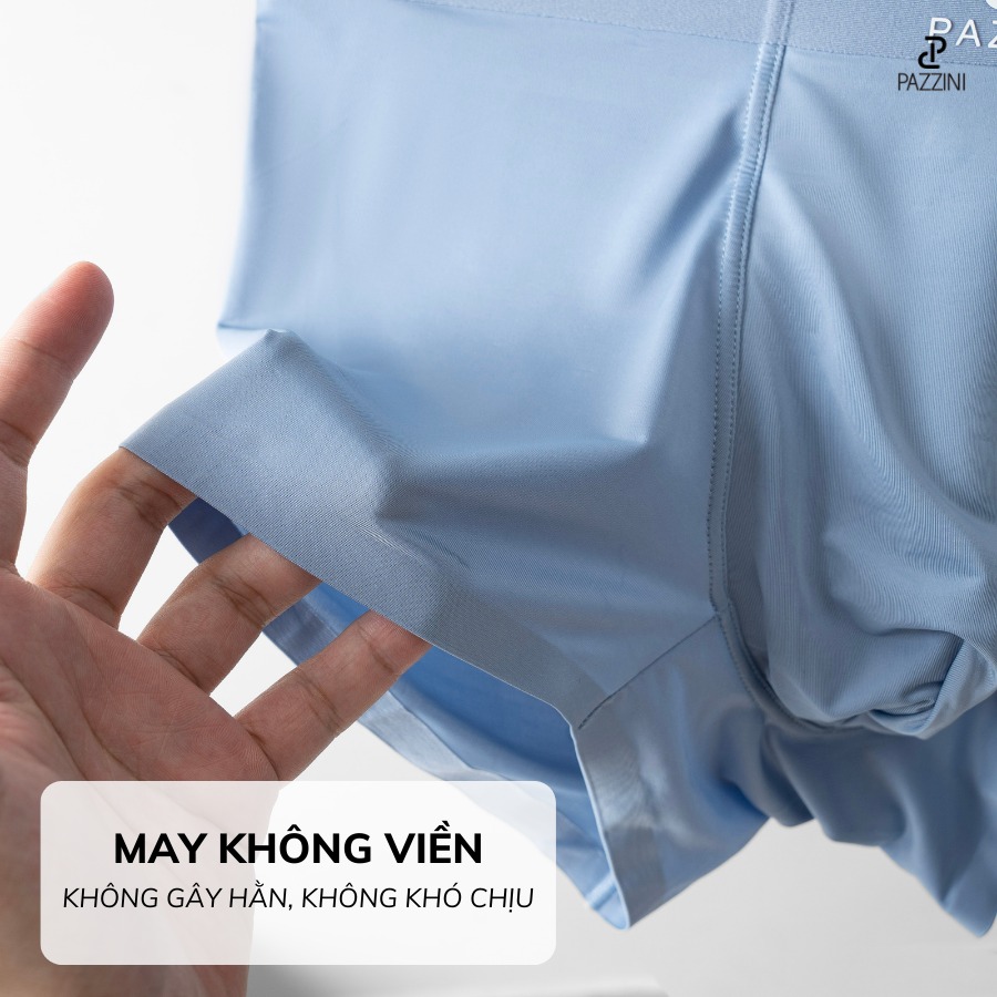 Quần sịp nam boxer PAZZINI thun lạnh combo 3 quần kháng khuẩn, không để ...