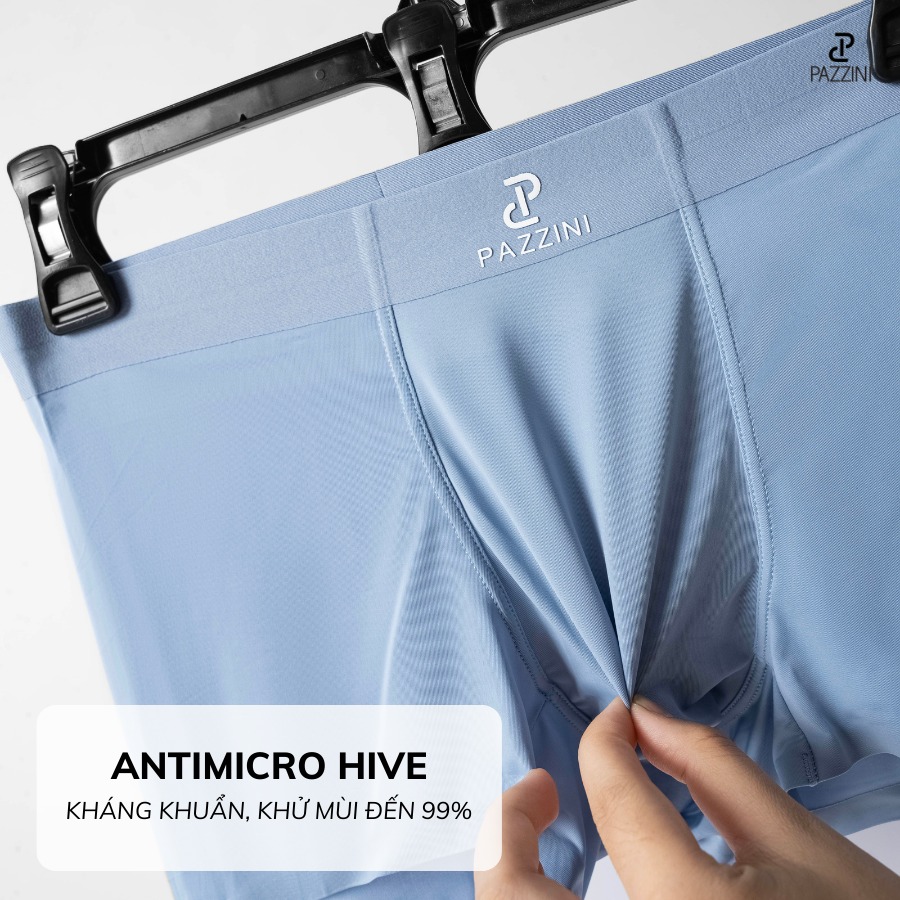 Quần sịp nam boxer PAZZINI thun lạnh combo 3 quần kháng khuẩn, không để ...