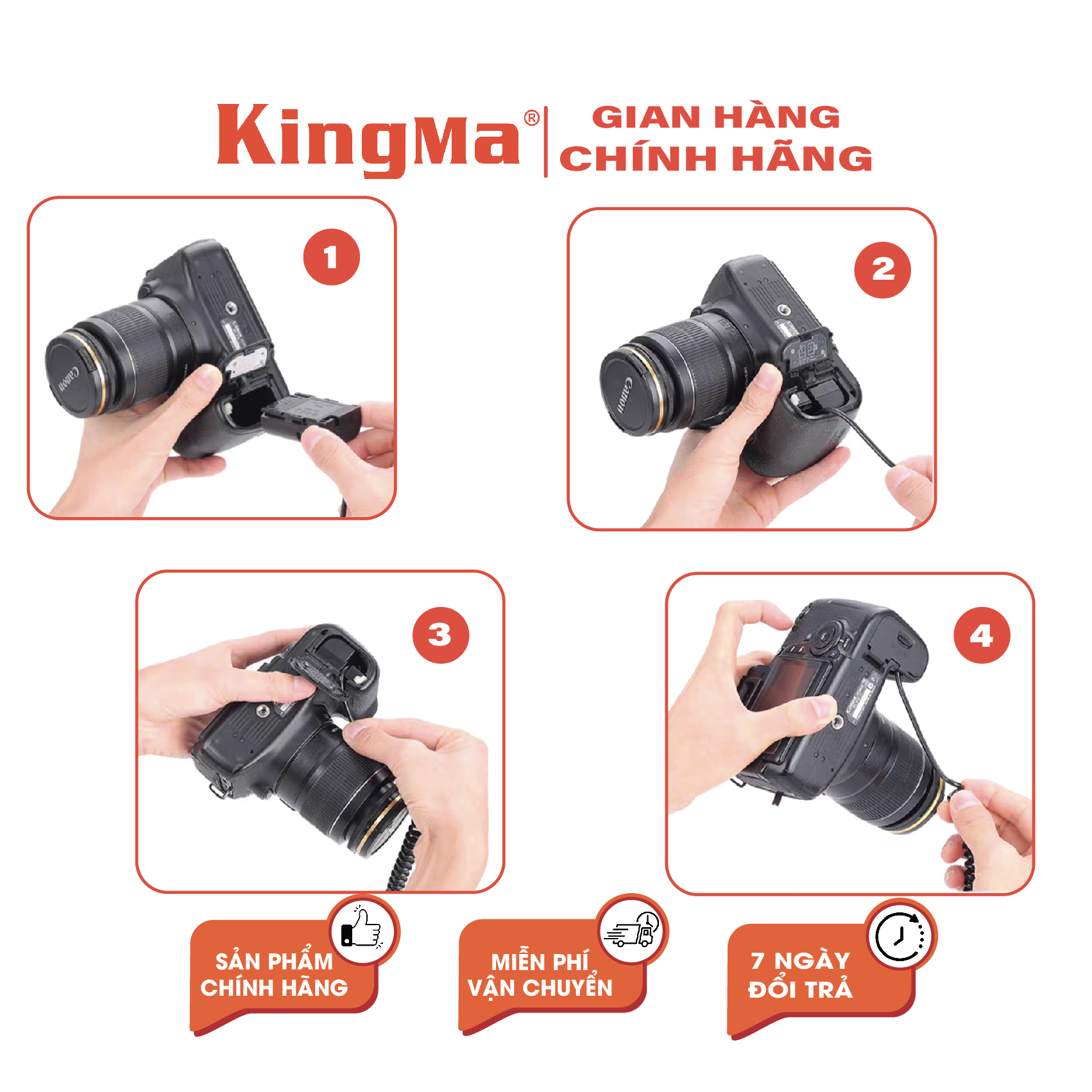 Pin Ảo/ Giả Pin/ Dummy Pin LP-E6 Chính Hãng KINGMA. For Canon LP-E6 ( Bảo Hành 12 Tháng ...