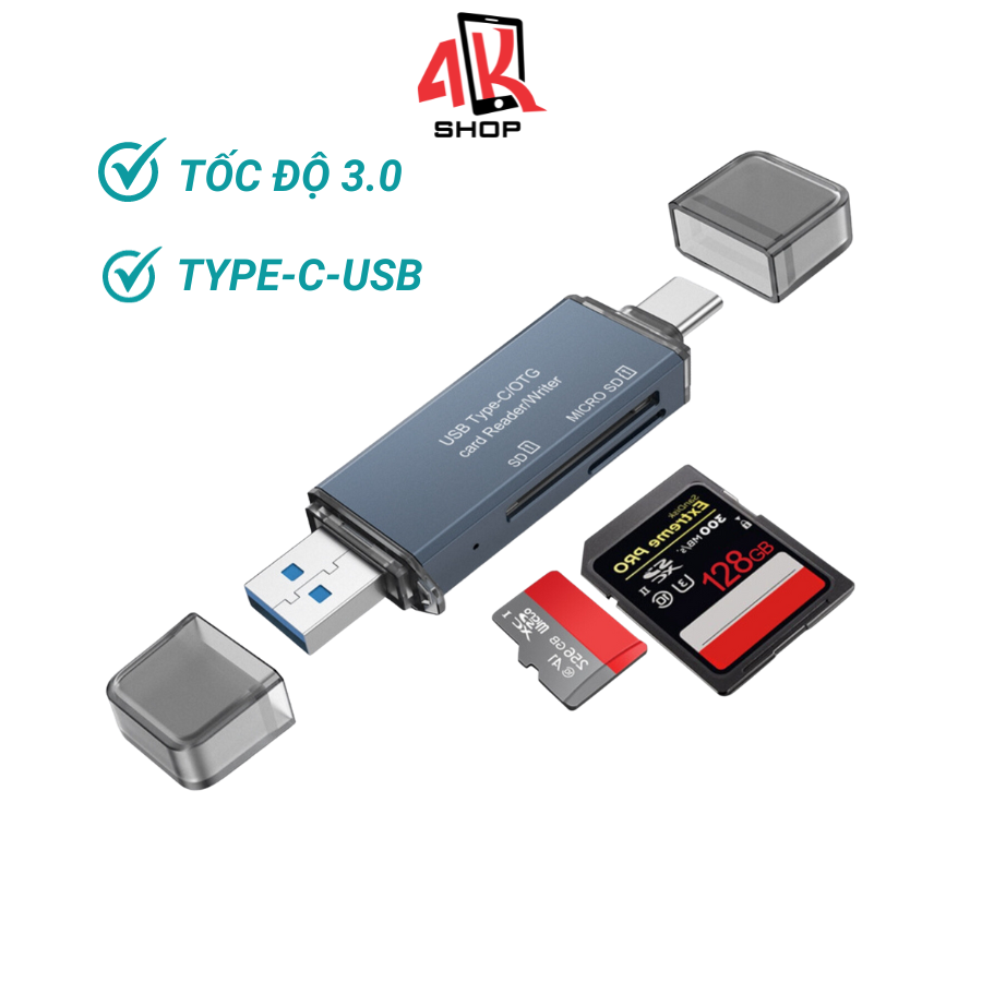 Đầu đọc thẻ nhớ 3.0 sd cổng usb và type-c micro sd máy ảnh cho điện thoại laptop pc máy tính ...