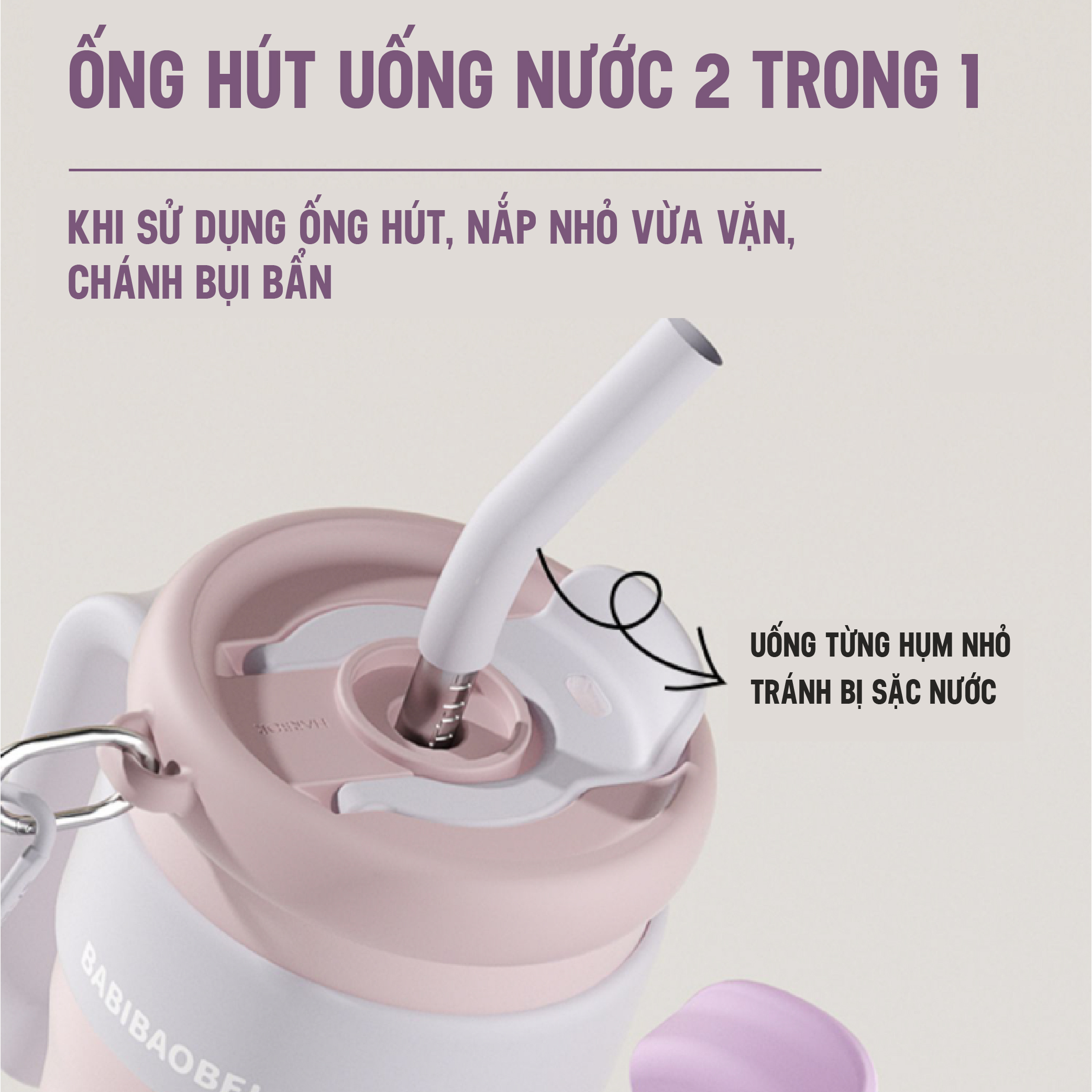 Ly giữ nhiệt NIUMI 1250ml 316 nắp xoay Belive me có ống hút | Shopee Việt Nam