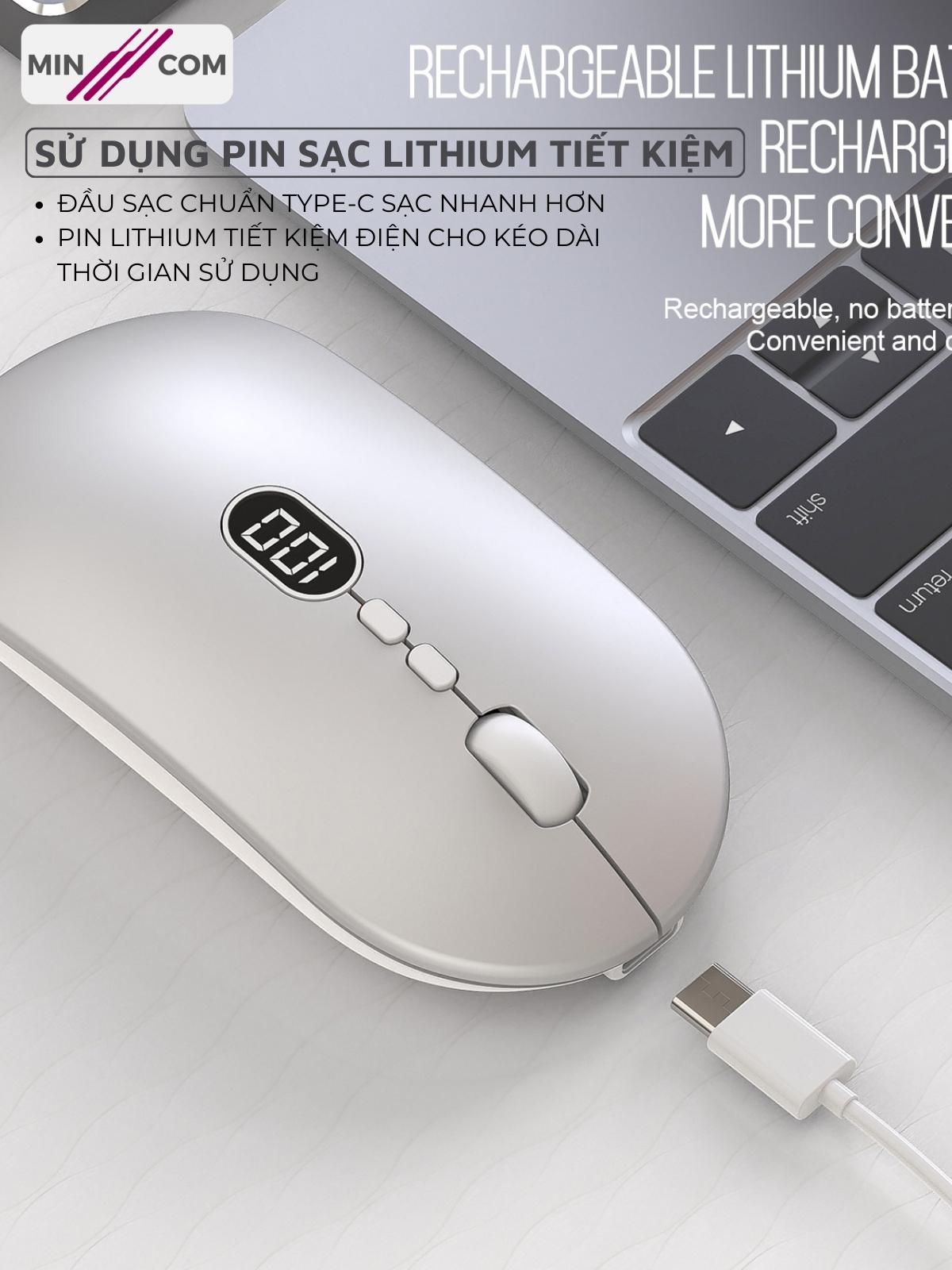 Chuột Không Dây MinCom Siêu Mỏng X1 Có Màn Hình Led, Pin Sạc, Tuổi Thọ ...