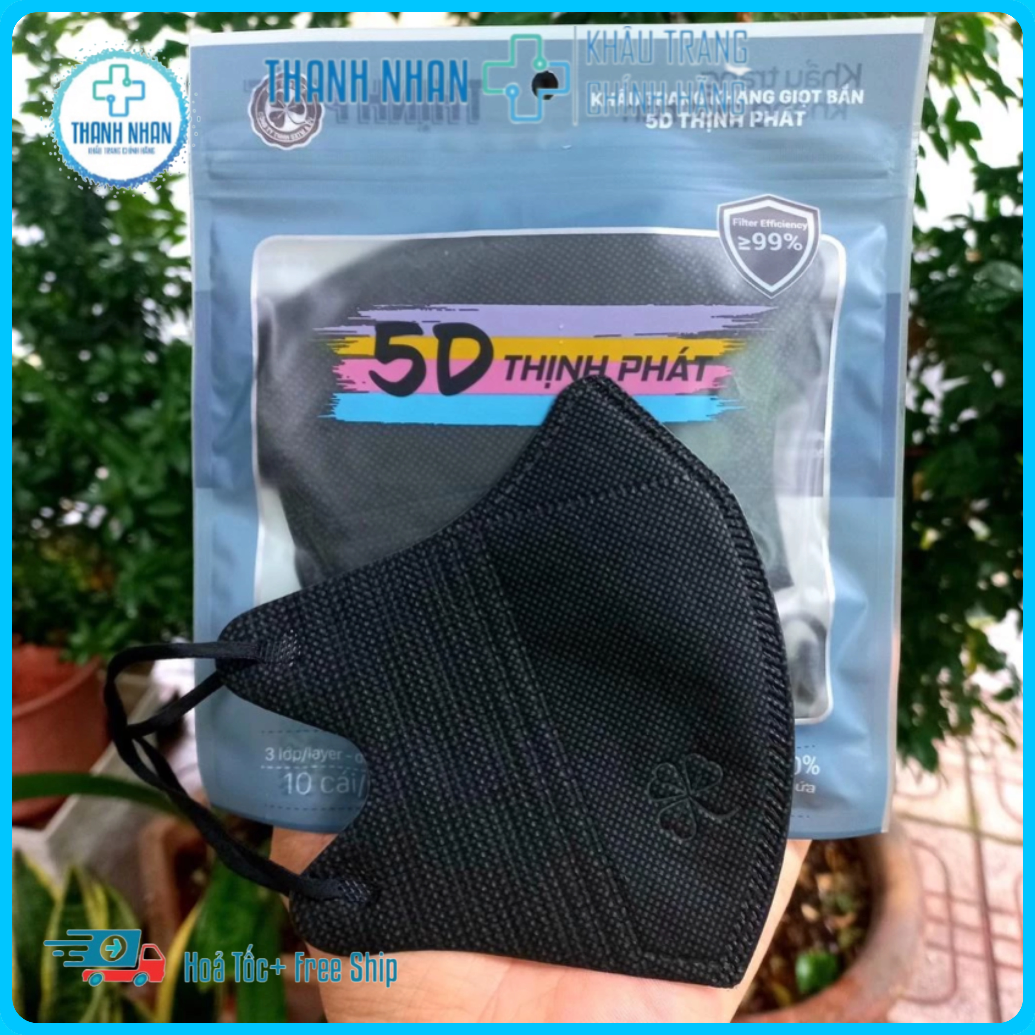 [Combo 100 Cái] Khẩu Trang 5D Thịnh Phát, Màu Trắng Đen,Chống Nắng,Chống Bụi,Chống Tia UV,Hàng ...