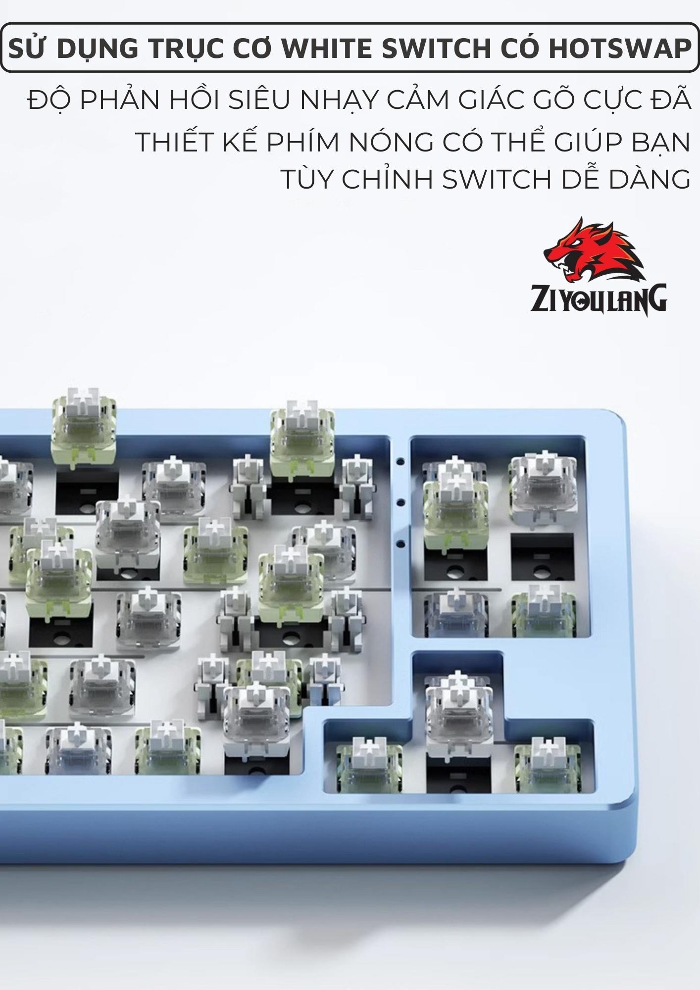 Bàn Phím Cơ Bluetooth Không Dây Cao Cấp ZiyouLang M71 LED RGB Pro Khung ...