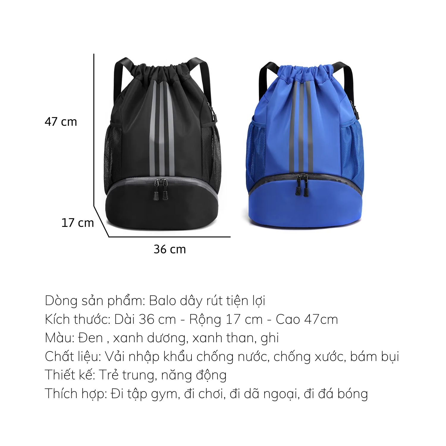 Balo Dây Rút Thể Thao Chống Nước Có Ngăn Đựng Giày Chơi Bóng Rổ , Bóng ...