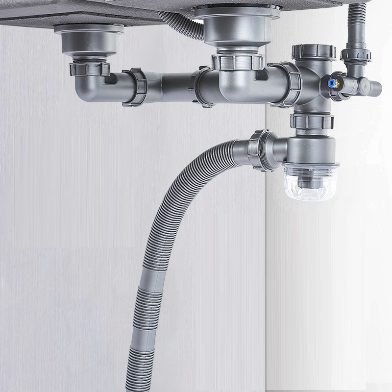 Bộ xiphong thoát nước ngăn mùi chống tắc nghẽn bồn rửa bát | Shopee ...