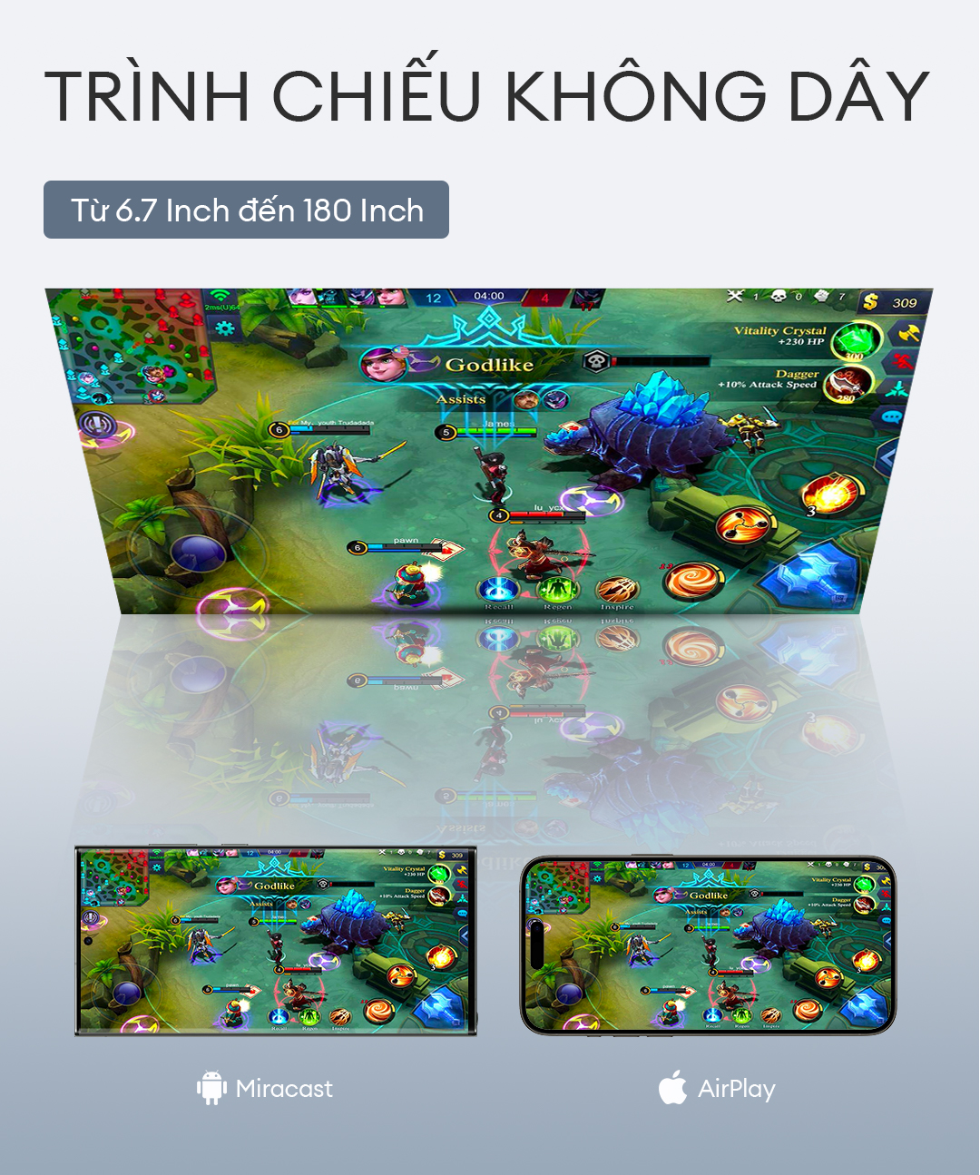 Máy chiếu mini Eroc MAGIC PRO độ phân giải Full HD 2800 Lumens Android IOS Netflix | Shopee Việt Nam