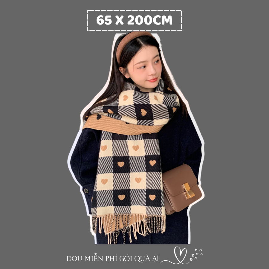 Khăn Len cashmere quàng cổ unisex dày, Khăn len dệt kim tone đen mạnh ...