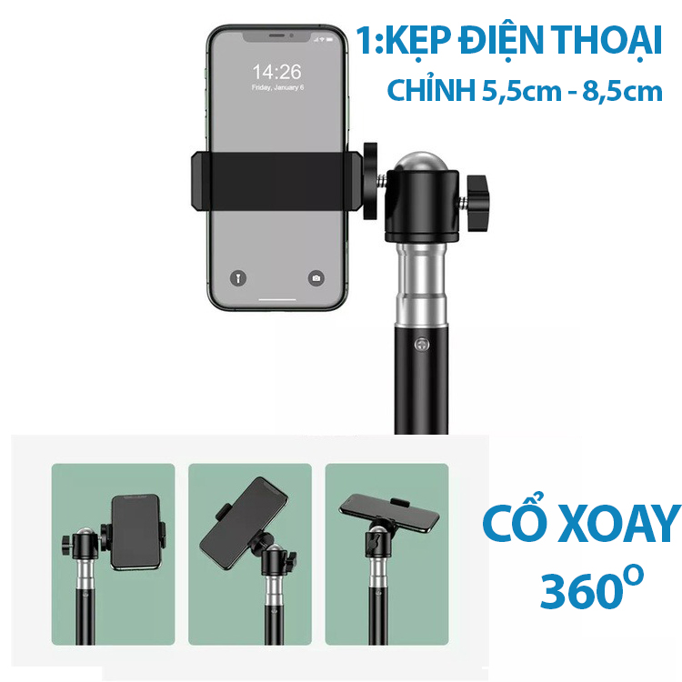 Cây live quay chụp livestream chân đứng 2m bi cầu q29 kẹp điện thoại HẠ ...