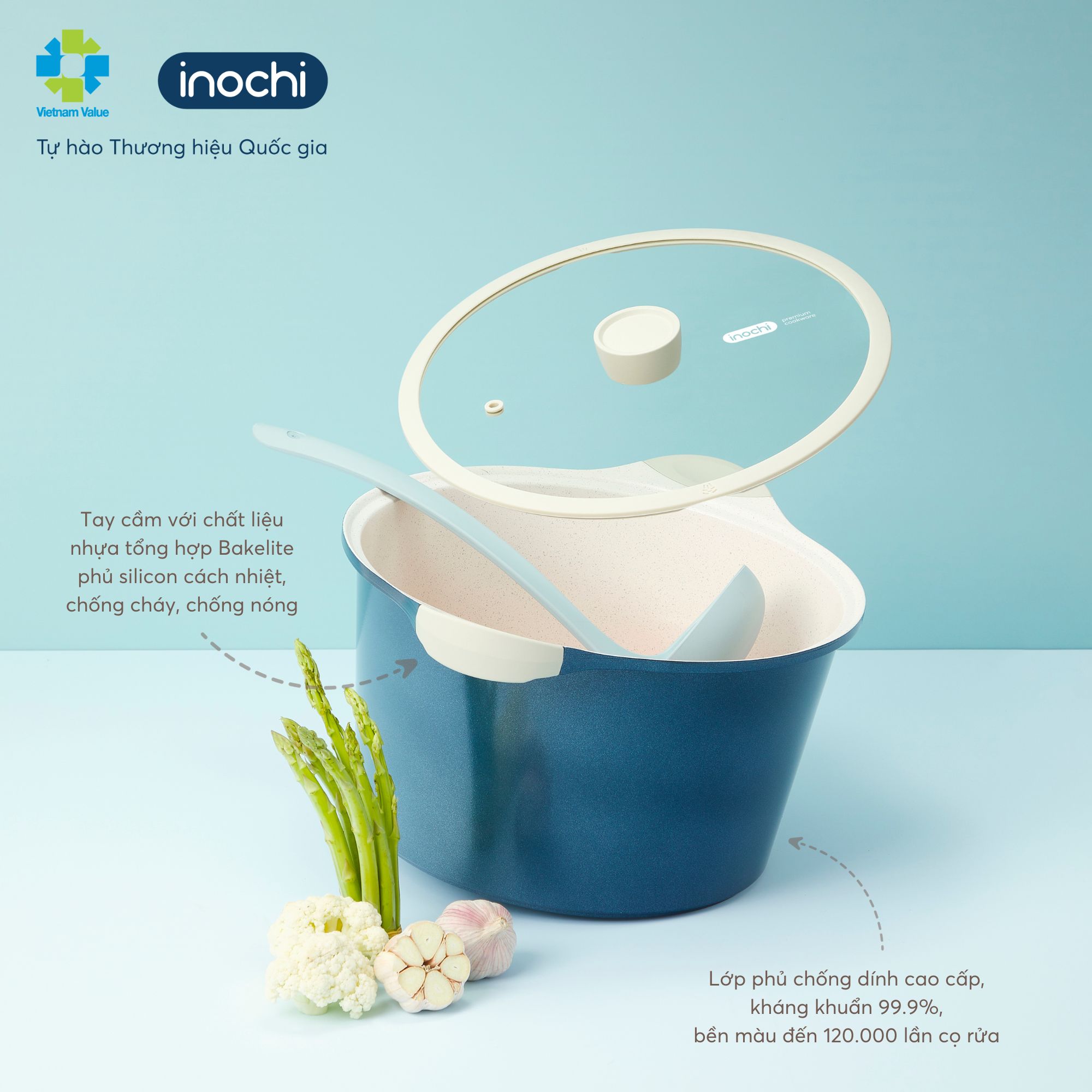 Nồi chảo chống dính Inochi cực cao cấp hàng Chính Hãng dùng được bếp từ ...