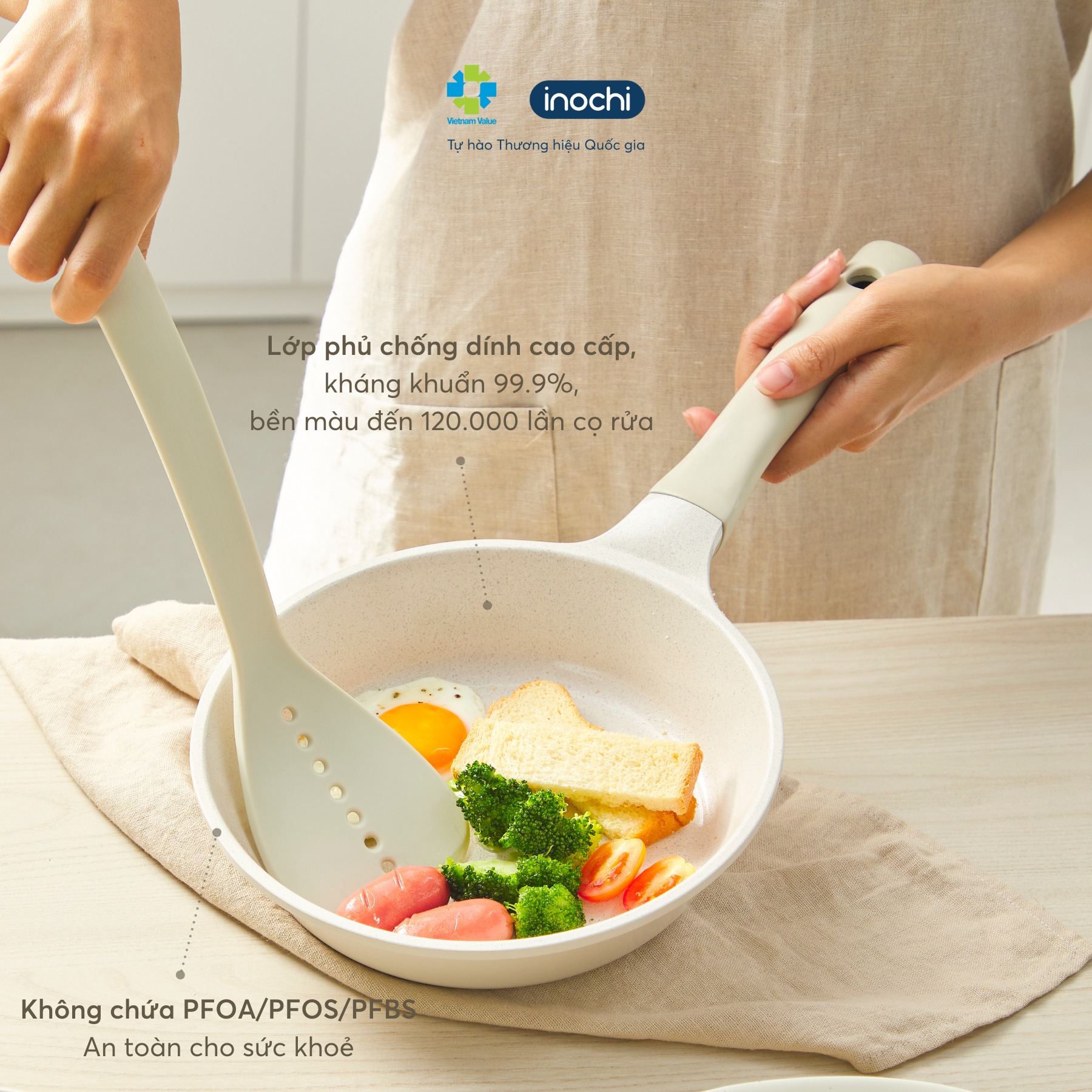 Nồi chảo chống dính Inochi cực cao cấp hàng Chính Hãng dùng được bếp từ ...