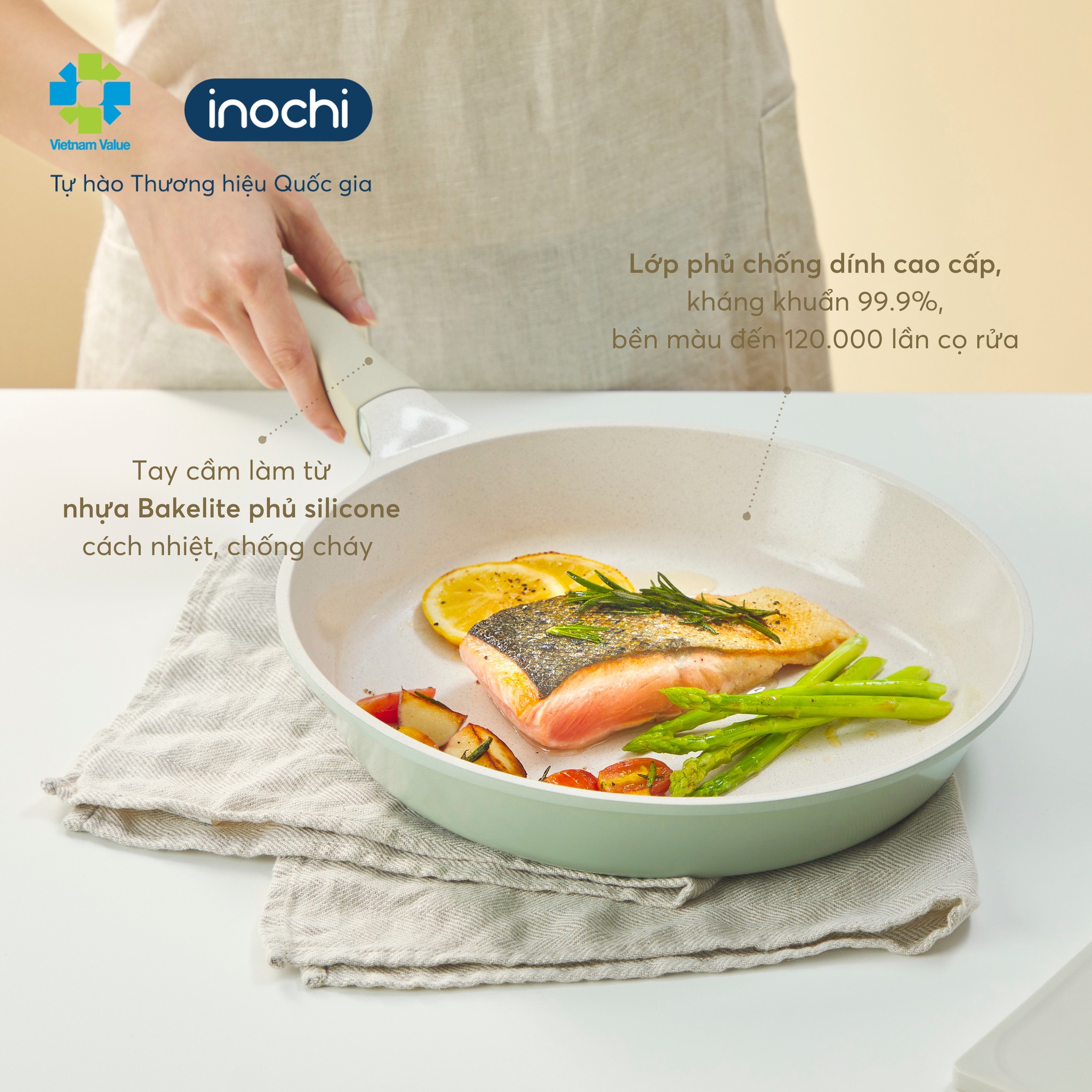 Nồi chảo chống dính Inochi cực cao cấp hàng Chính Hãng dùng được bếp từ ...