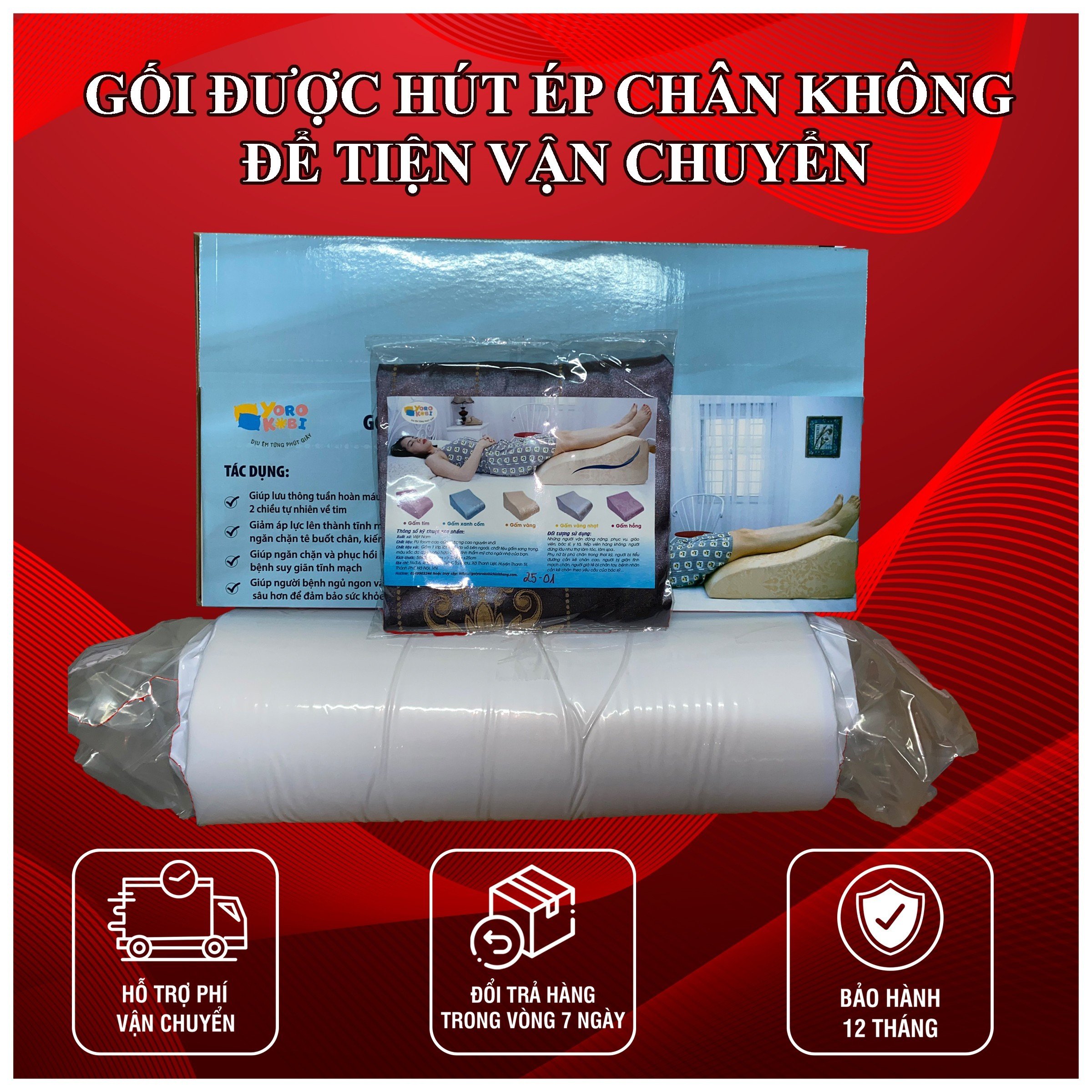 Gối Kê Chân Giãn Tĩnh Mạch Yorokobi Cao 25cm&28cm – Hỗ Trợ Lưu Thông ...
