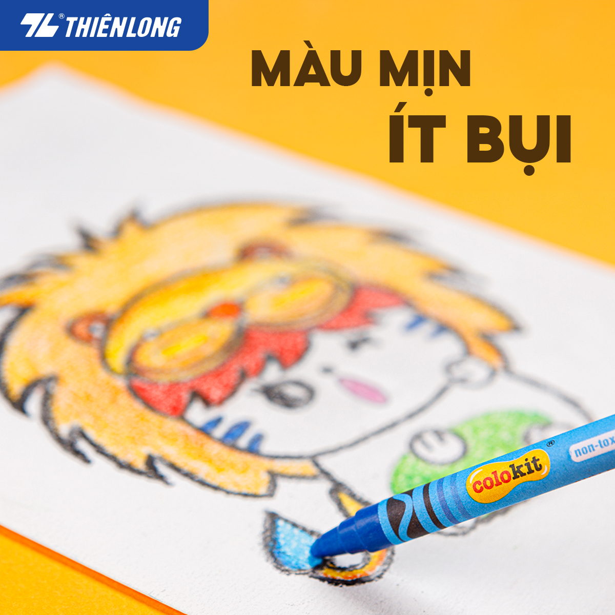 Bút sáp màu Thiên Long Colokit 12 màu tươi sáng tiêu chuẩn Châu Âu an toàn cho trẻ em tô màu, vẽ ...