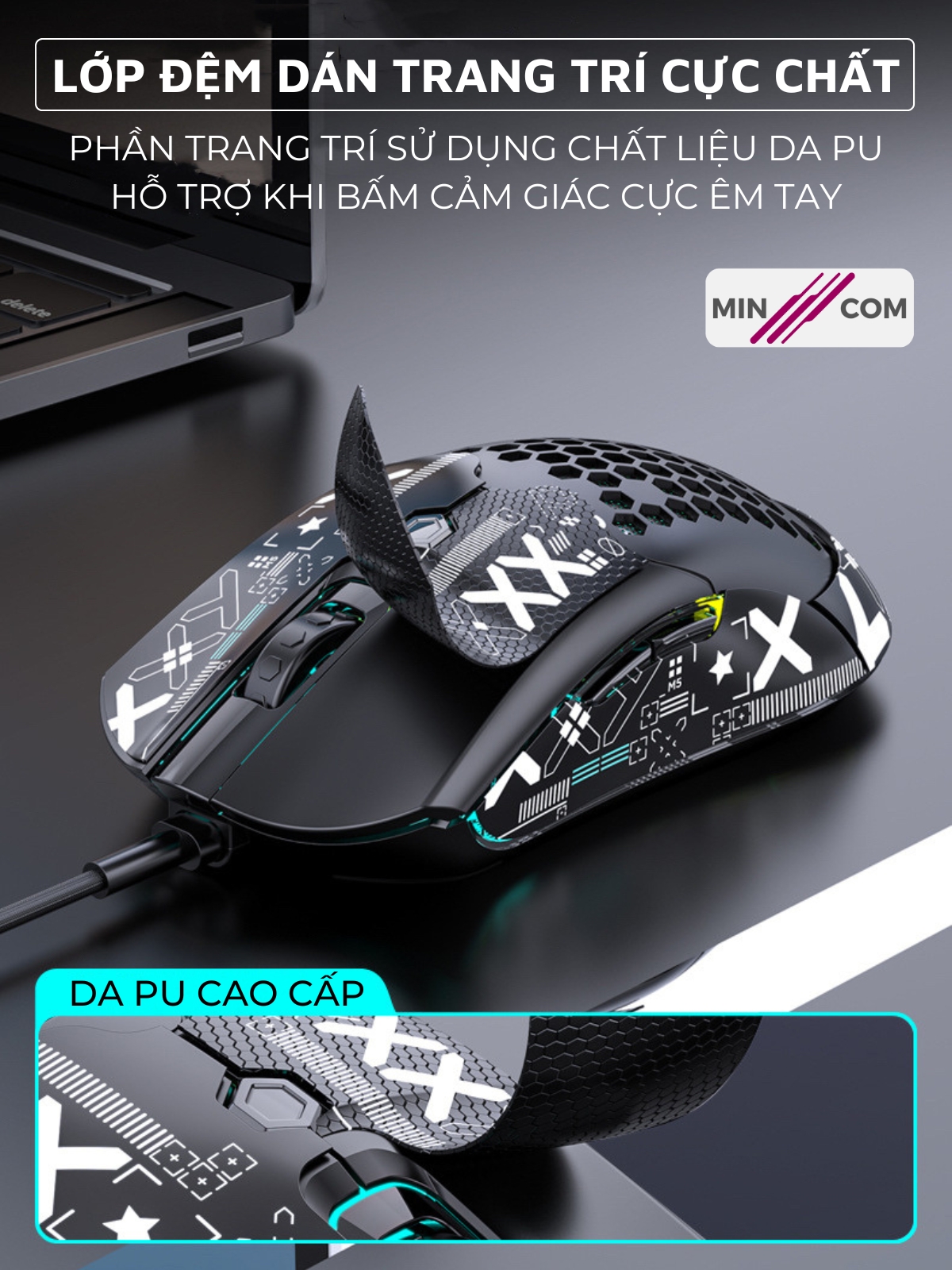 Chuột Chơi Game MinCom Siêu Nhẹ ZiyouLang M5RGB, Chip PAW3325 Siêu Mạnh ...