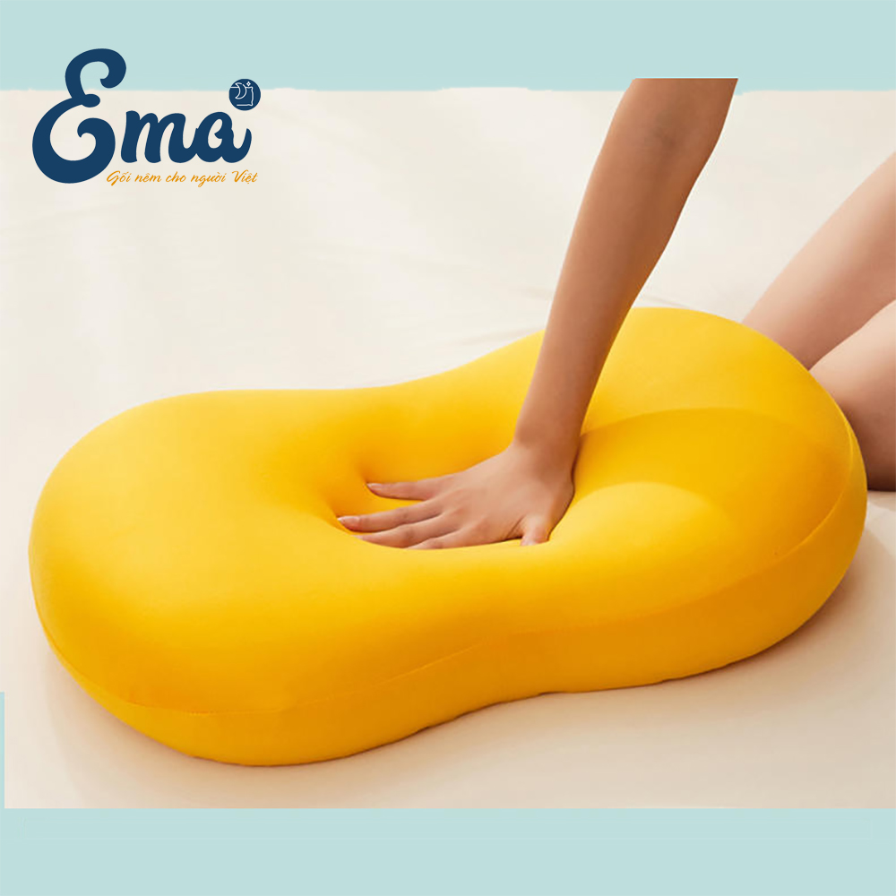 Gối cao su non người lớn EMA thiết kế bụng mèo, chống đau mỏi cổ vai gáy, hỗ trợ ngủ ngon ...