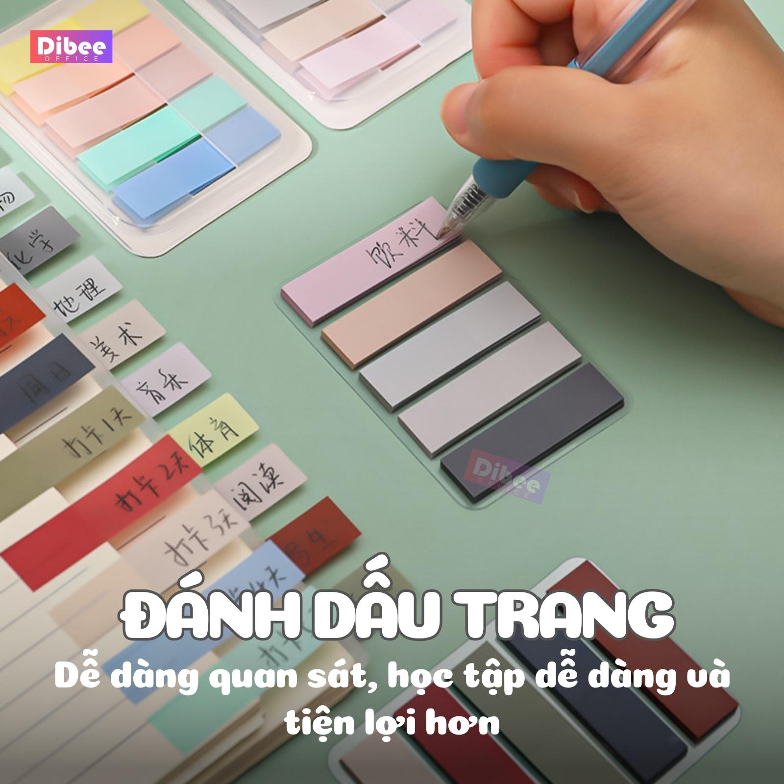 Đánh dấu trang DiBee, giấy dán ghi chú, tab phân trang, note, 15 màu ...