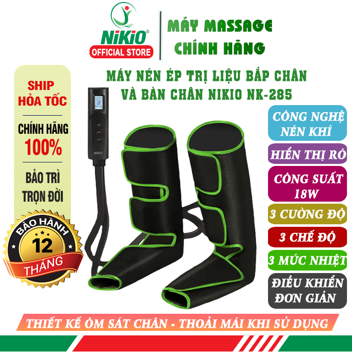 Máy Massage Chân Nén Ép Tĩnh Mạch 2in1 Nhật Bản Nikio NK-285 - Hỗ trợ điều trị suy giãn tĩnh ...
