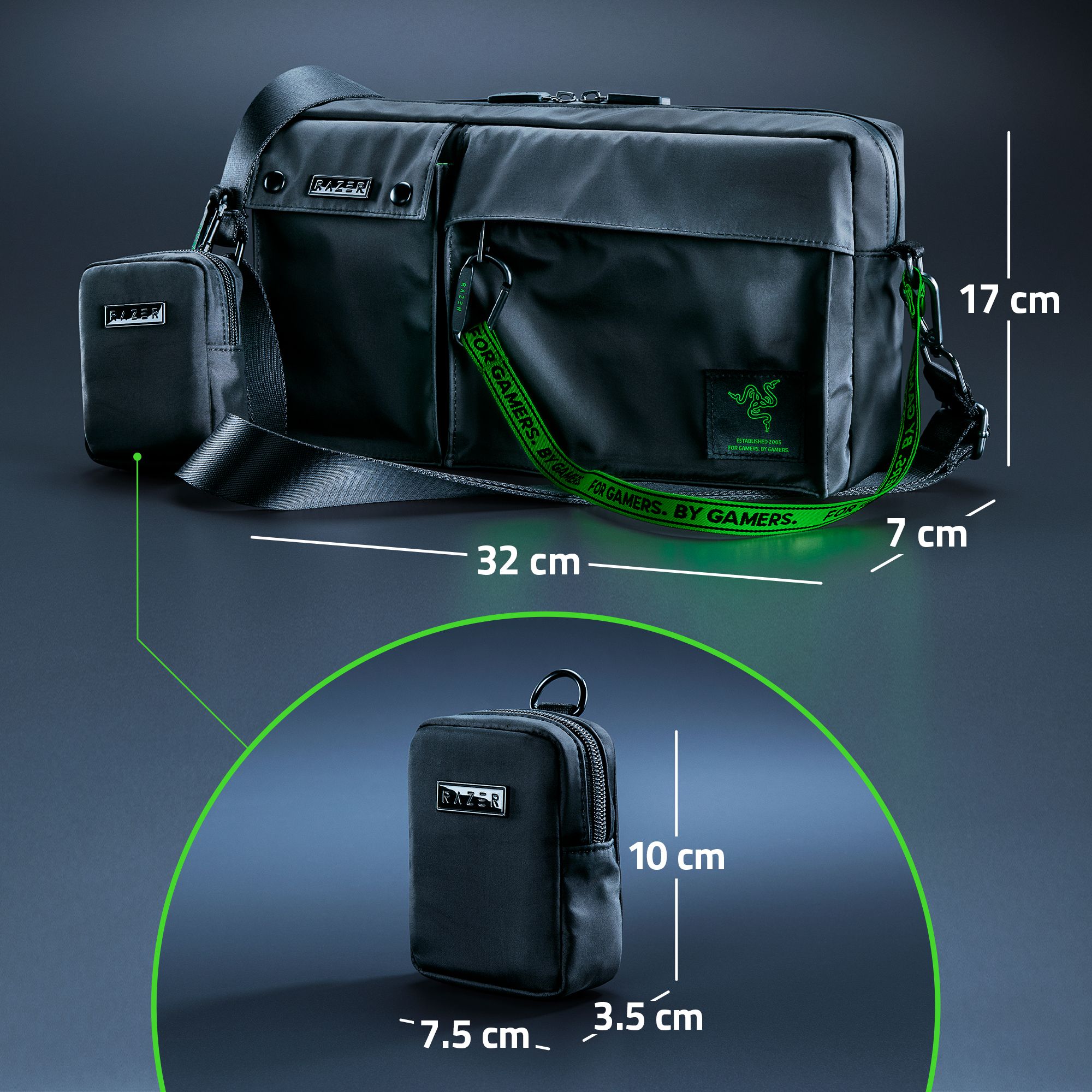 Túi Đeo Chéo Razer Xanthus Crossbody Bag | Nhiều Ngăn Tiện Lợi | Bề Mặt ...