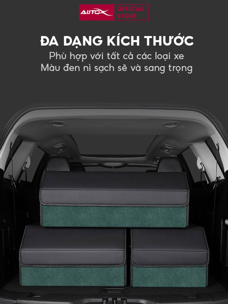 Thùng đựng đồ ô tô AutoX bọc da PU khung gỗ chắc chắn tuỳ chỉnh ngăn chứa phù hợp với mọi loại ...