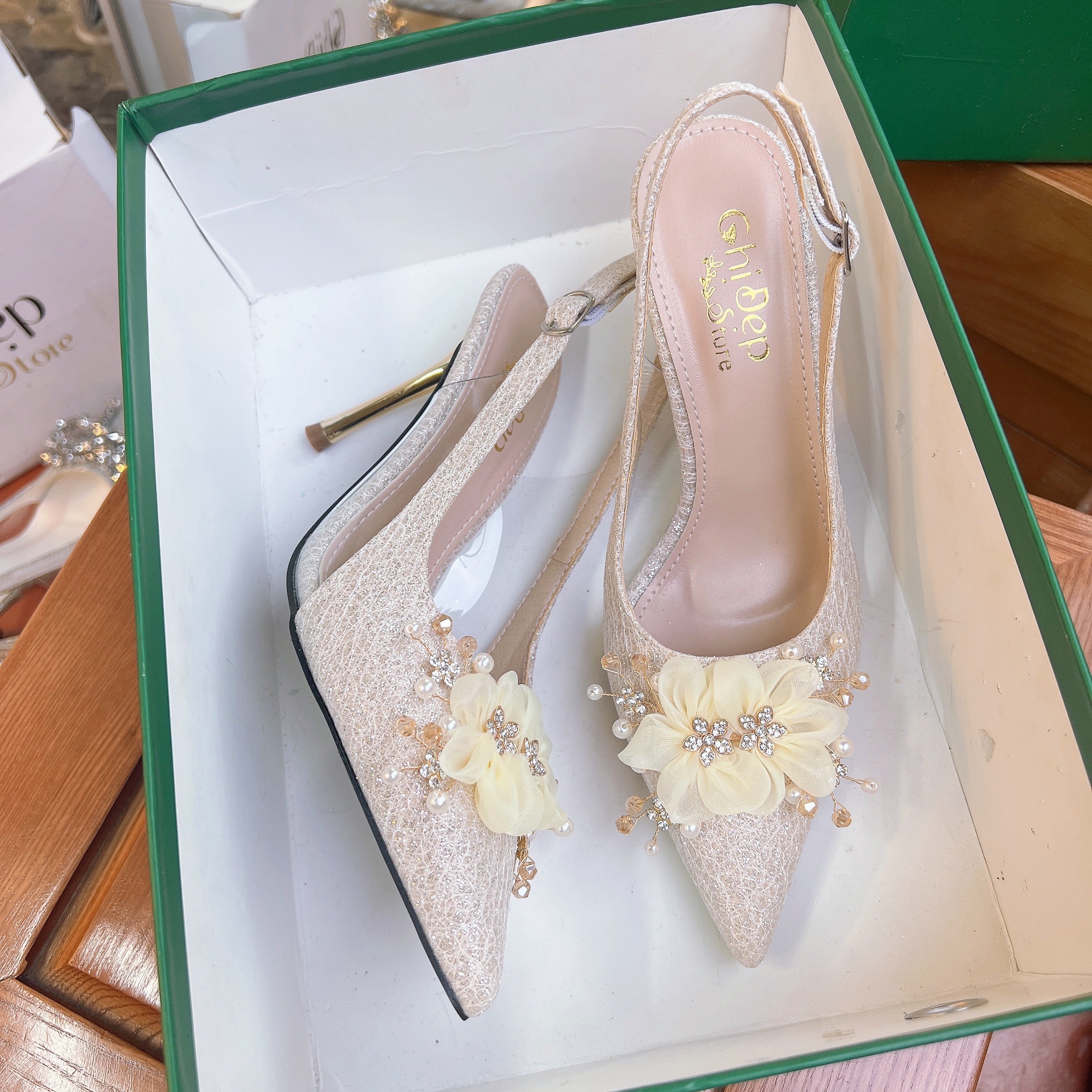 Giày cao gót cô dâu Chị Đẹp Store 7 phân, giày cô dâu 9 phân chụp ảnh ...