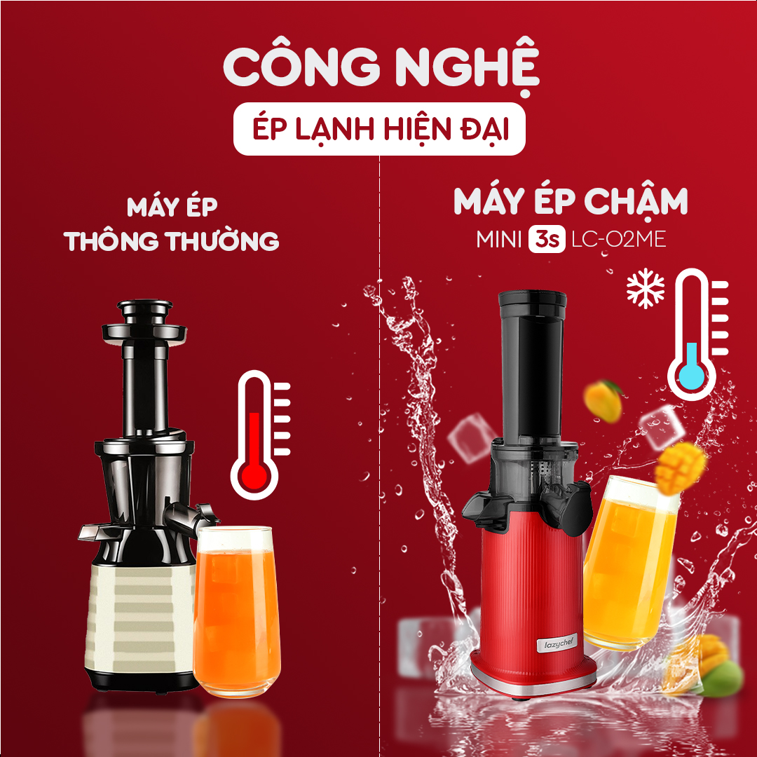 Máy ép chậm mini 3S Lazychef nhỏ gọn, tháo lắp trong 3s chính hãng bảo ...