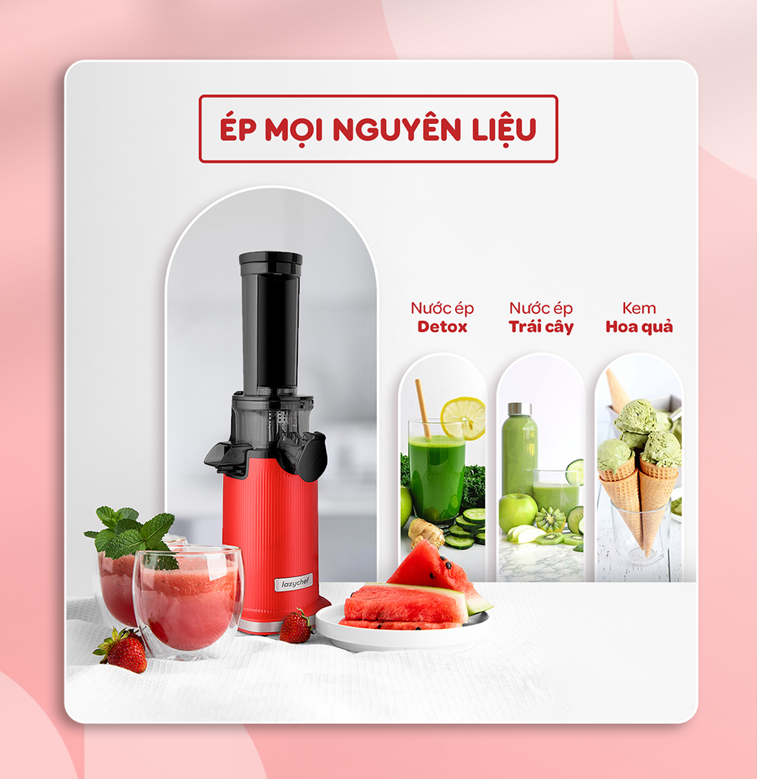 Máy ép chậm mini 3S Lazychef nhỏ gọn, tháo lắp trong 3s chính hãng bảo ...