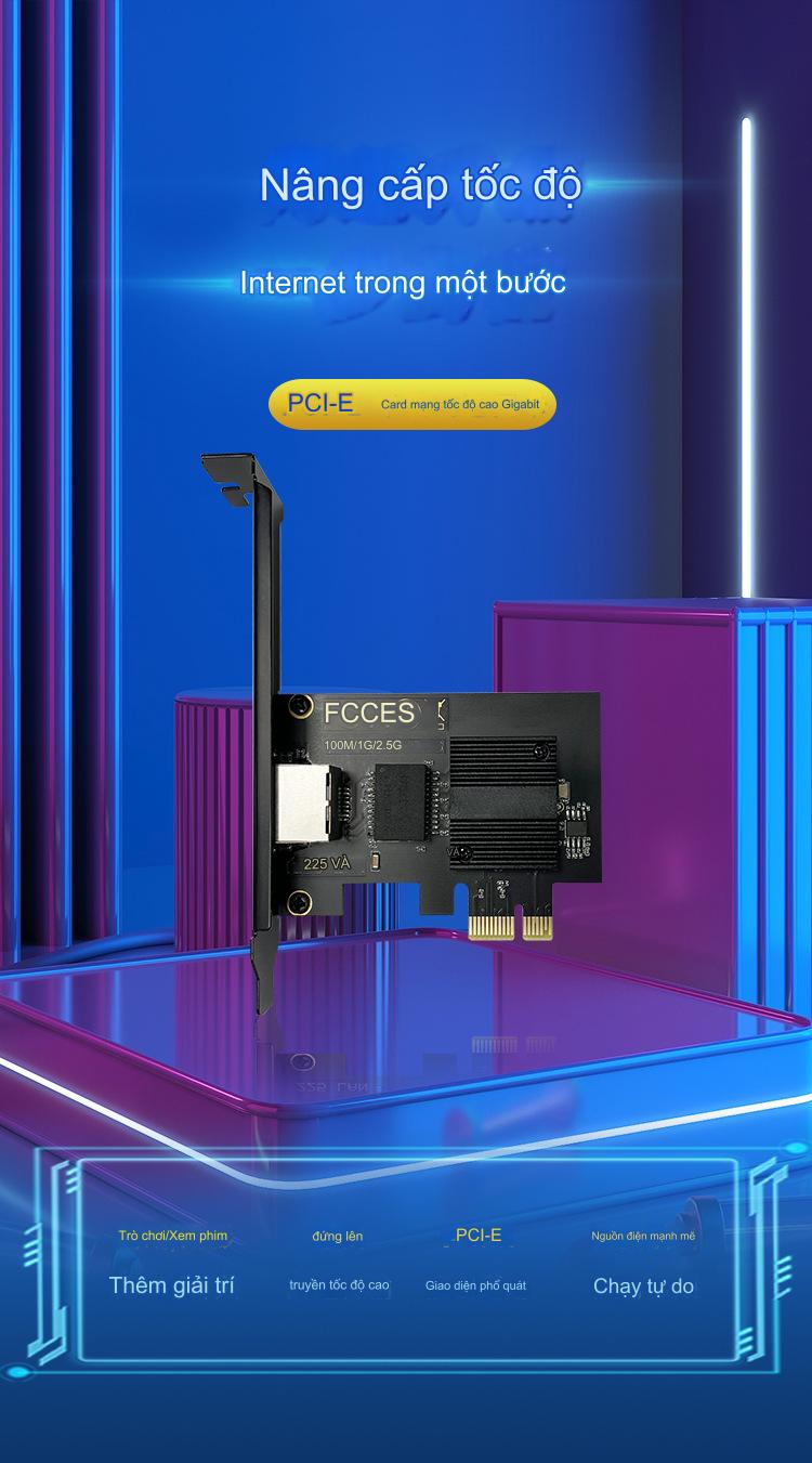 Card Mạng Ethernet PCI-E 2.5G RTL8125B , i225 , i226 10 / 100 / 2500Mbps 1Gbps / 2.5Gbps RJ45 ...
