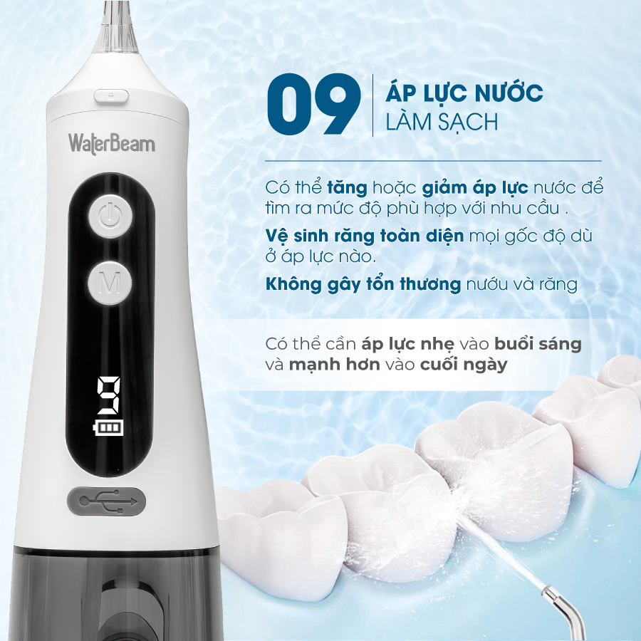 Máy Tăm Nước Cầm Tay WaterBeam Cao Cấp 9 cấp độ Bảo Hành 12 tháng ...