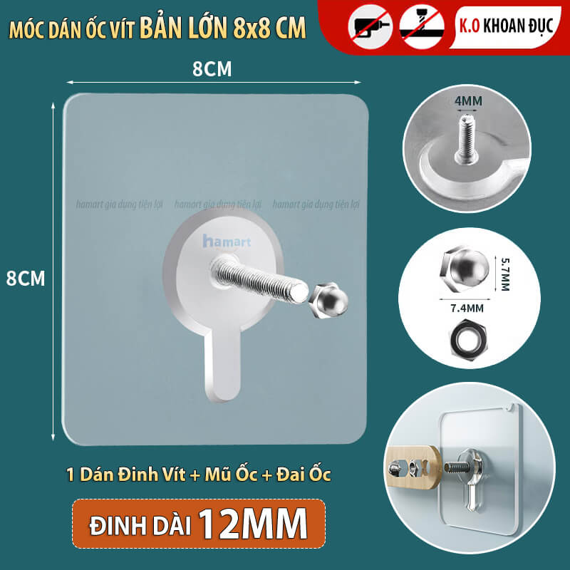 Móc Dán Tường Có Đinh Ốc Vít Hamart Miếng Dán Tường Đóng Đinh Tiện Lợi ...