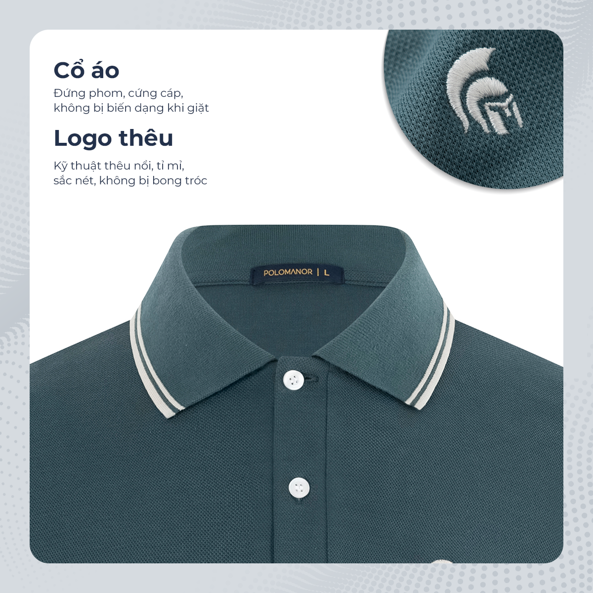 Áo polo nam BASIC CLASSIC vải cá sấu cotton piqué interlock sang trọng, tinh tế - POLOMANOR ...
