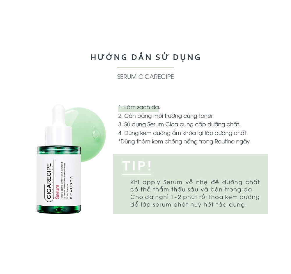 Bộ sản phẩm chăm sóc da toàn diện Beausta Cicarecipe Special Kit (Serum ...