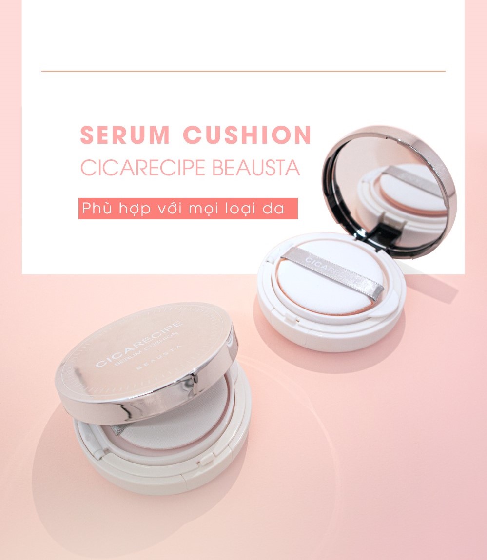 Phấn nước Beausta Cicarecipe Serum Cushion SPF50+/PA++++ 15gr | Shopee ...
