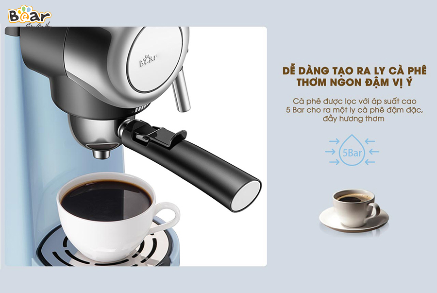 Máy pha cà phê Espresso tự động BEAR CF-B20V1 (KFJ-A02N1), 800W, kích thước nhỏ gọn, pha trà, BH ...