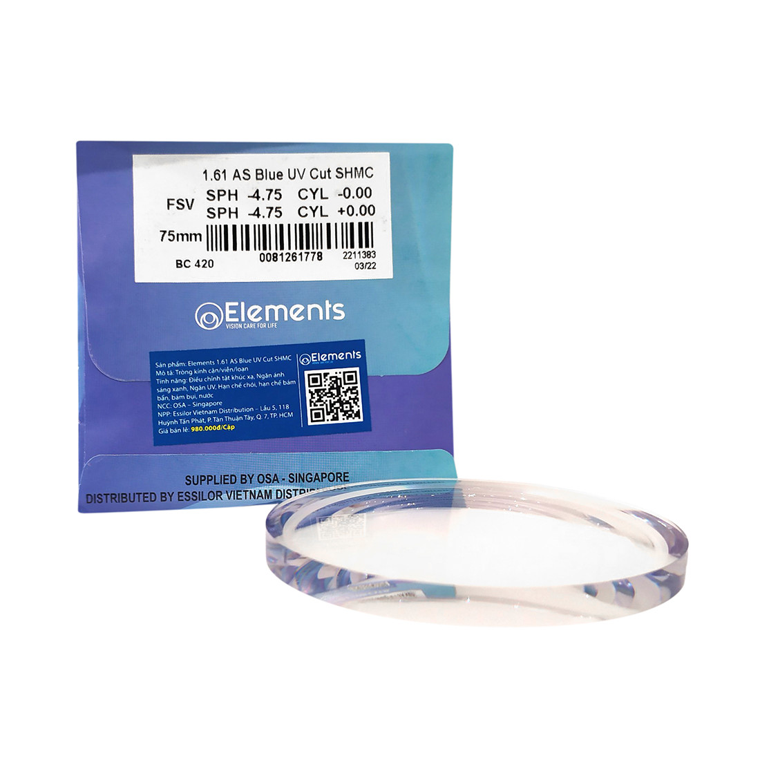 Tròng kính Essilor Elements Blue UV Cut SHMC chính hãng | Shopee Việt Nam