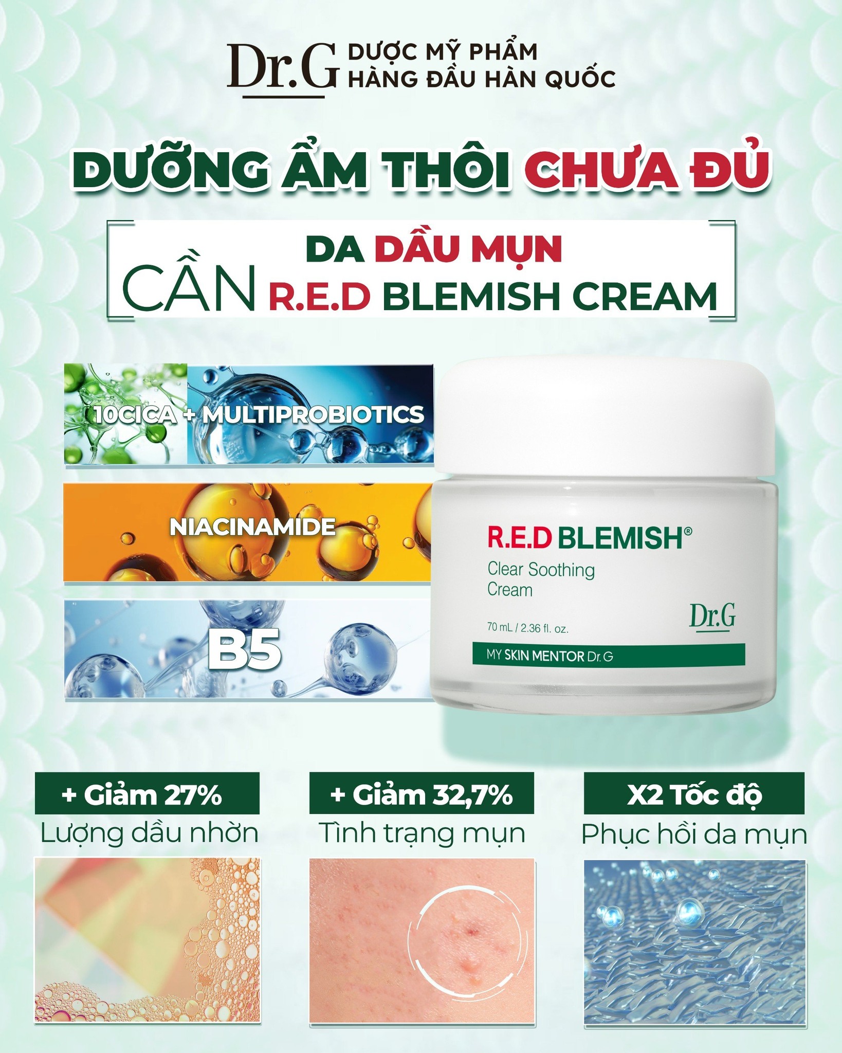 Kem Dưỡng Ẩm Phục Hồi Dr.G Clear Soothing Cream 70ml | Shopee Việt Nam