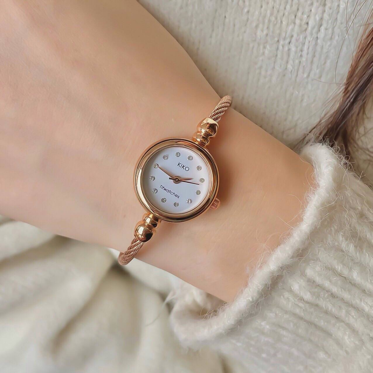 Đồng Hồ Vòng Tay Nữ Mặt Nhỏ KIKO Lấp Lánh Tif Watches Kháng Nước Phong ...