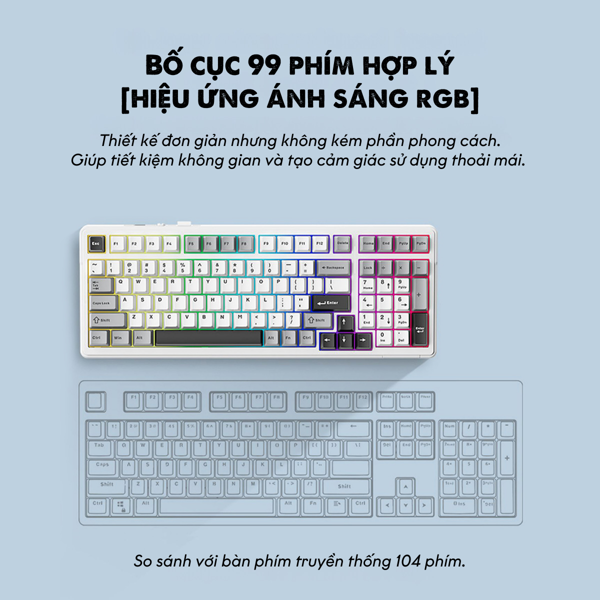 AULA F99 - Bàn Phím Cơ AULA F99 có Hotswap, Led RGB, Kết Nối 3 Mode ...