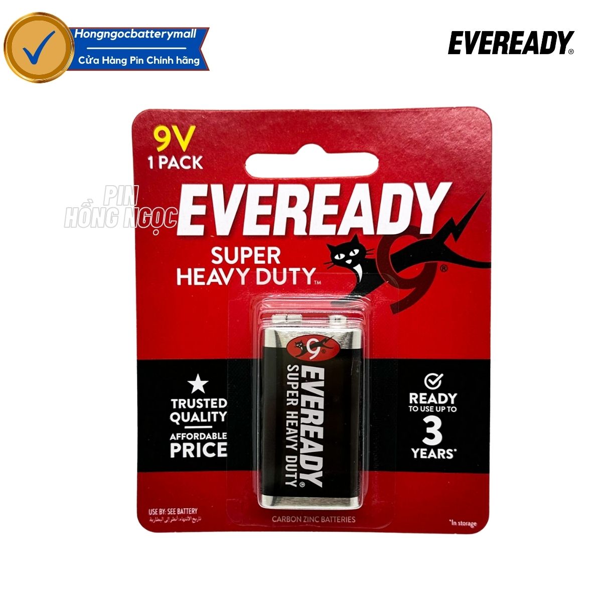 Vỉ 1 Viên Pin Vuông 9V Eveready Super Heavy Duty 1222 BP1 - Hàng chính ...